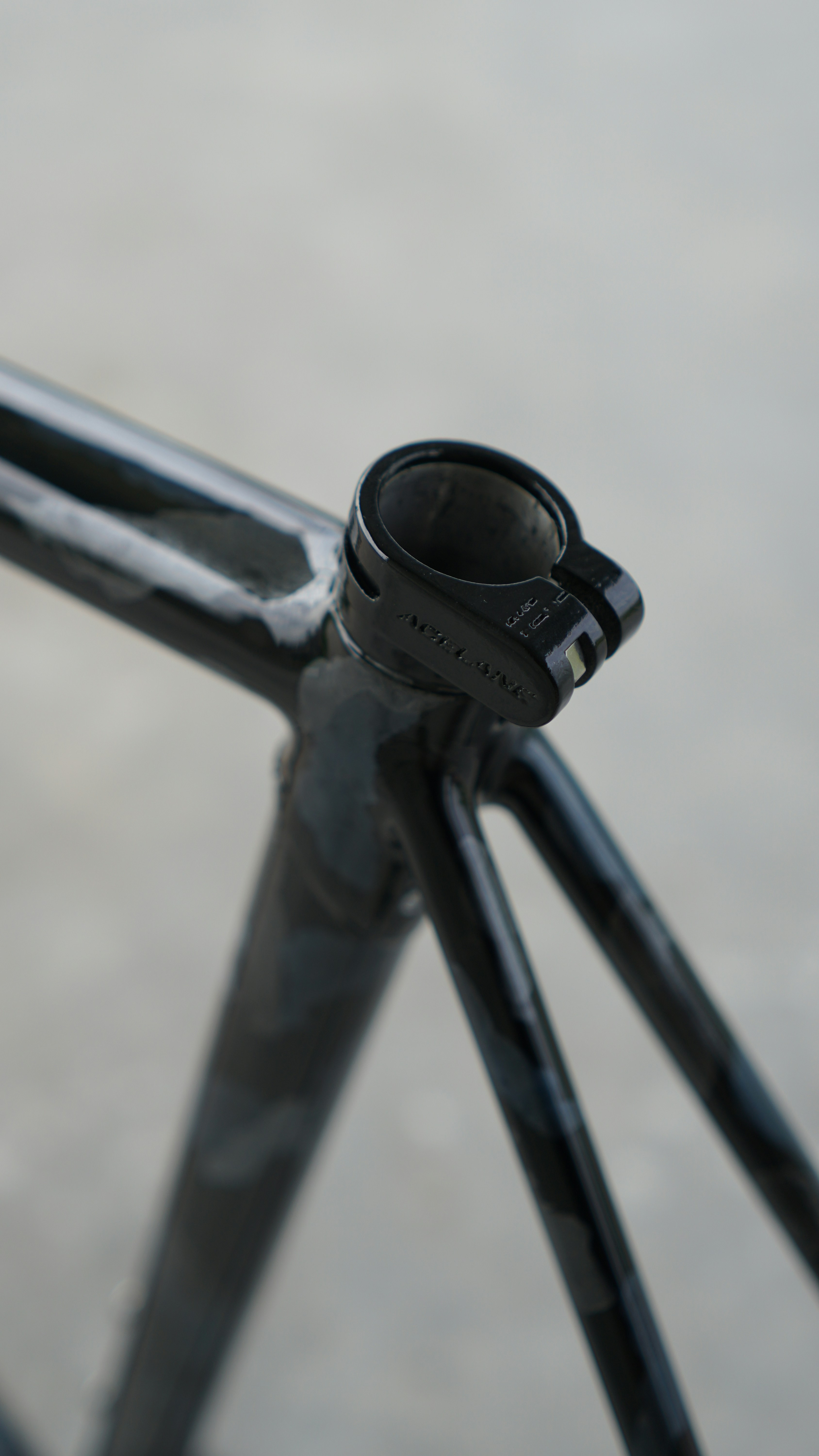 A bicycle frame with the seatpost clamp.