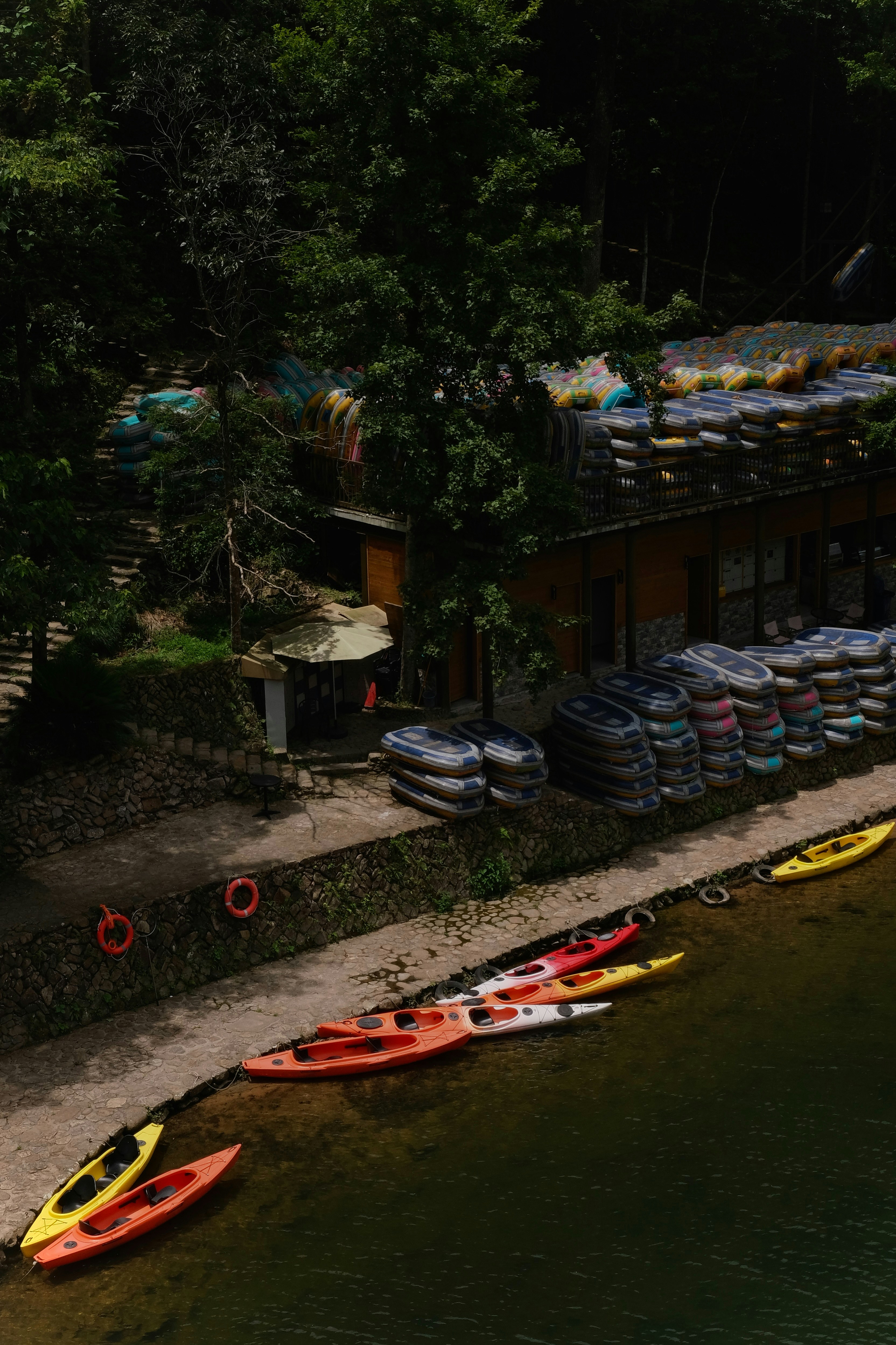 Kayaks Nestled by the Water's Edge