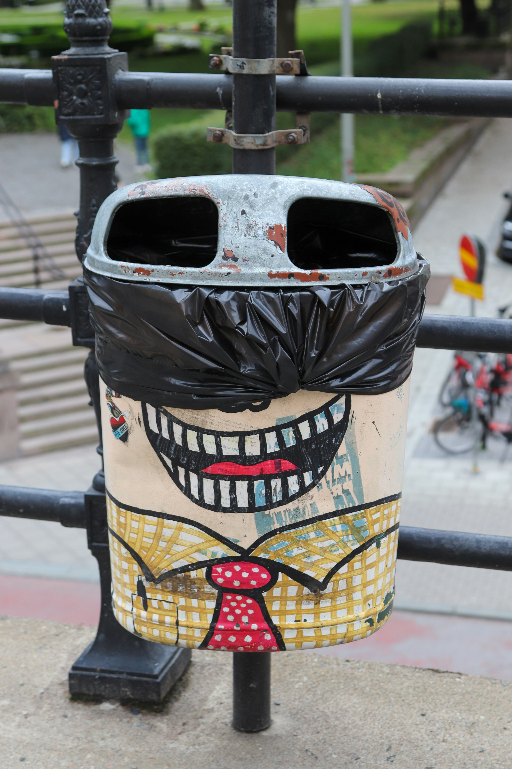 Whimsical Waste: A Playful Encounter with Urban Art