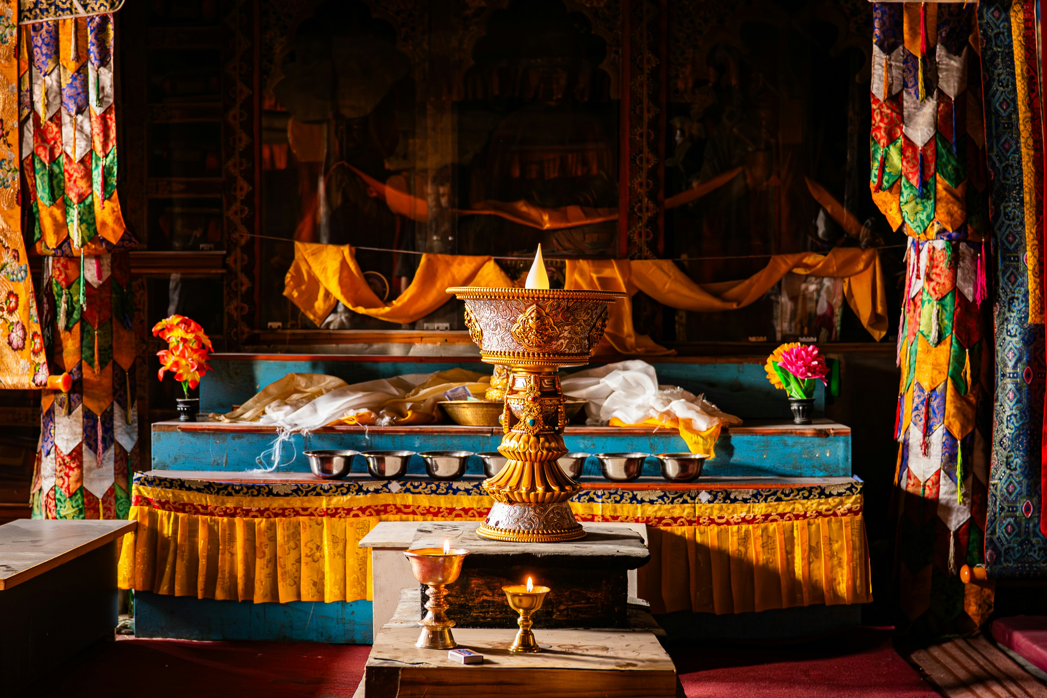 An ornate alter in a spiritual temple.