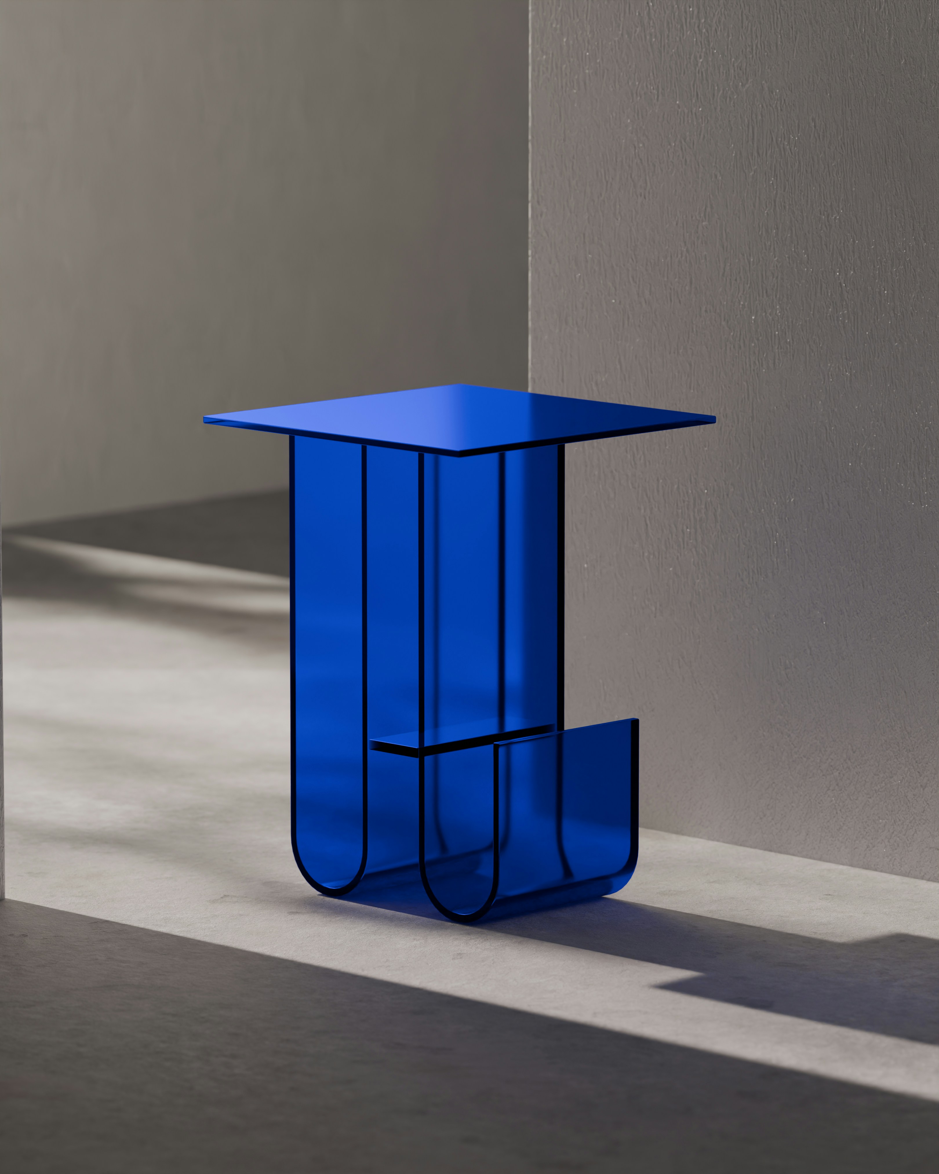 Blue, modern side table in a minimalist design. photo – Free Abstract ...