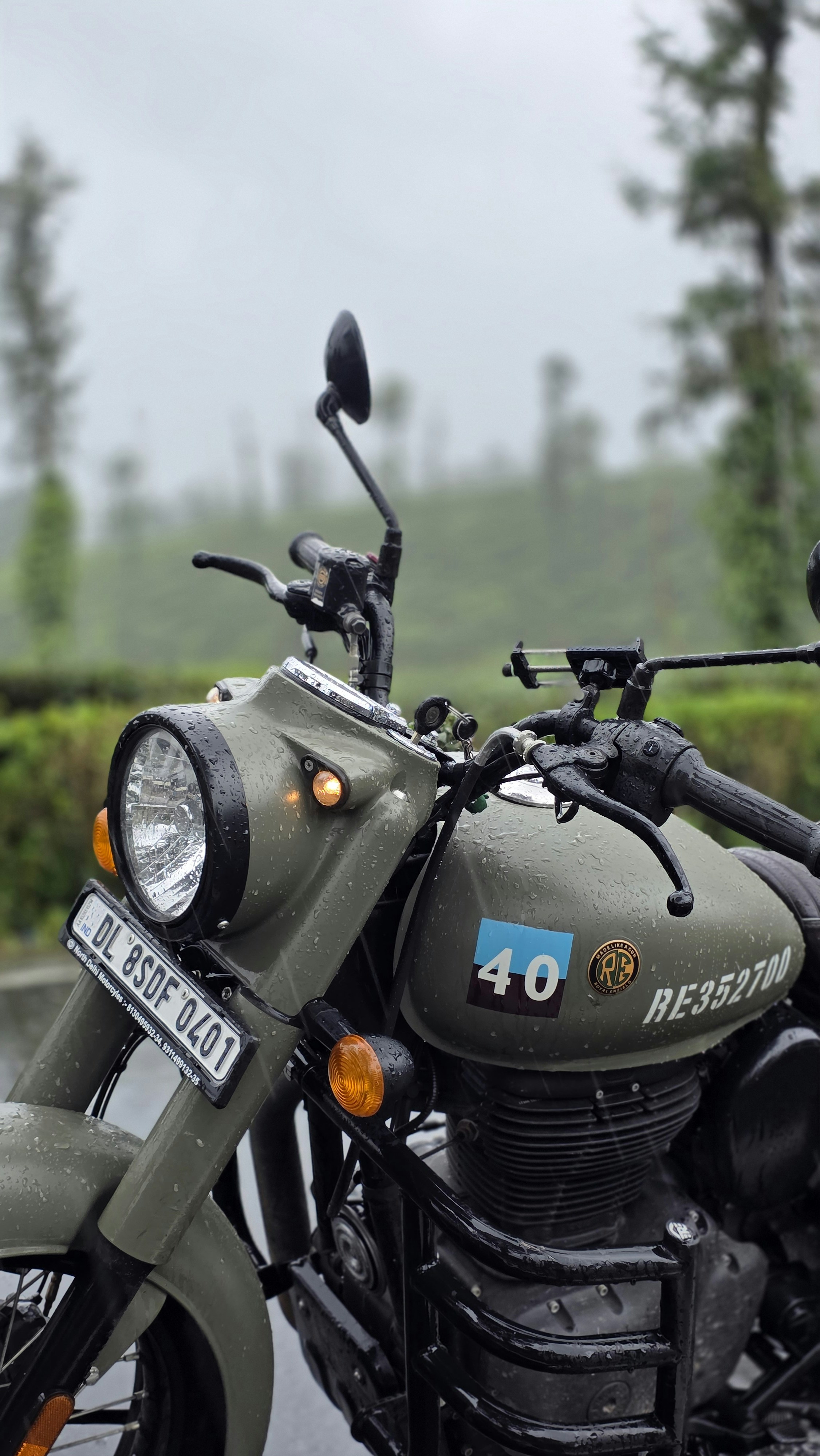 Rain-Kissed Ride: A Motorcycle's Quiet Resilience