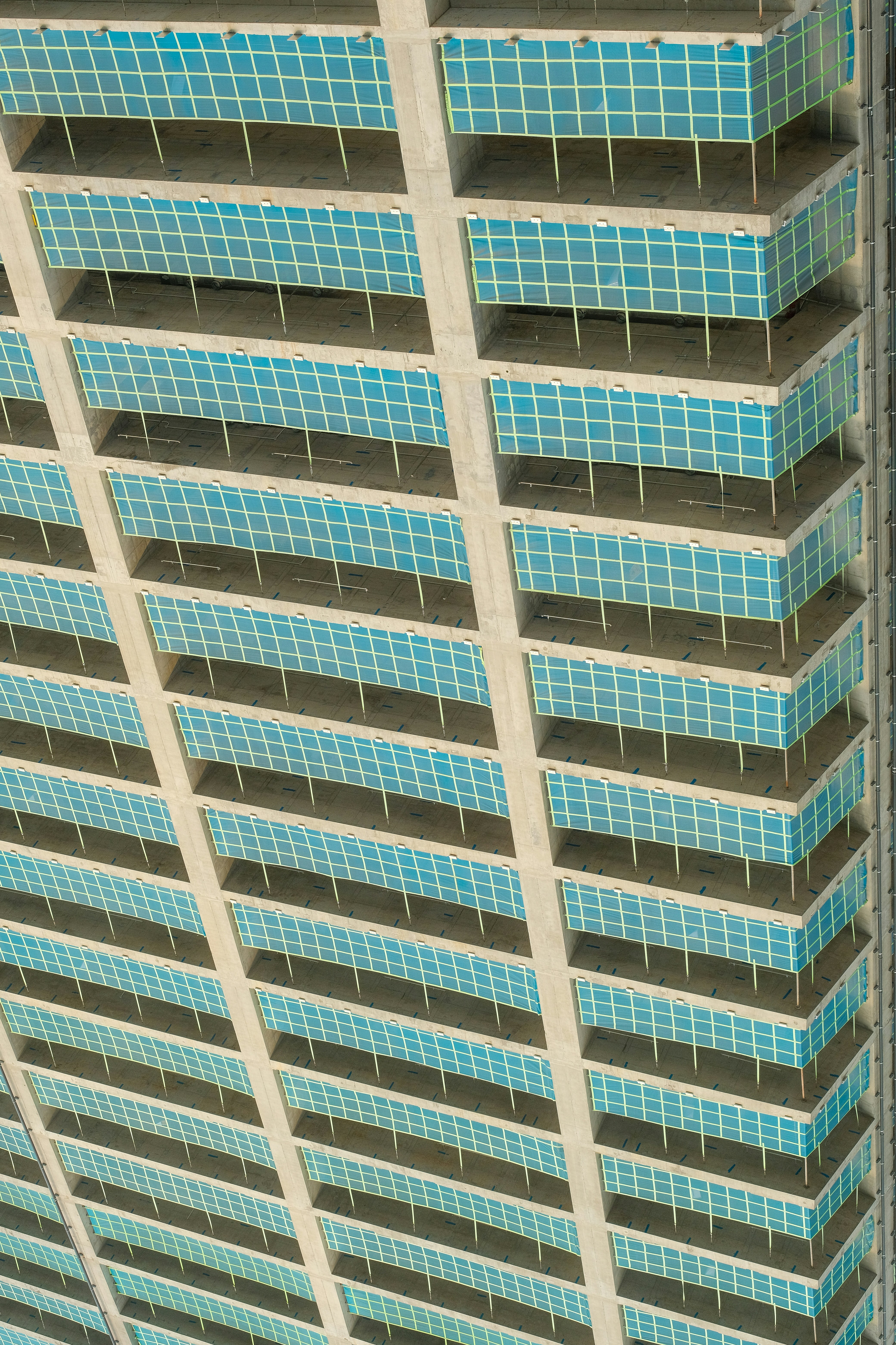 An abstract, close-up view of a building's facade.