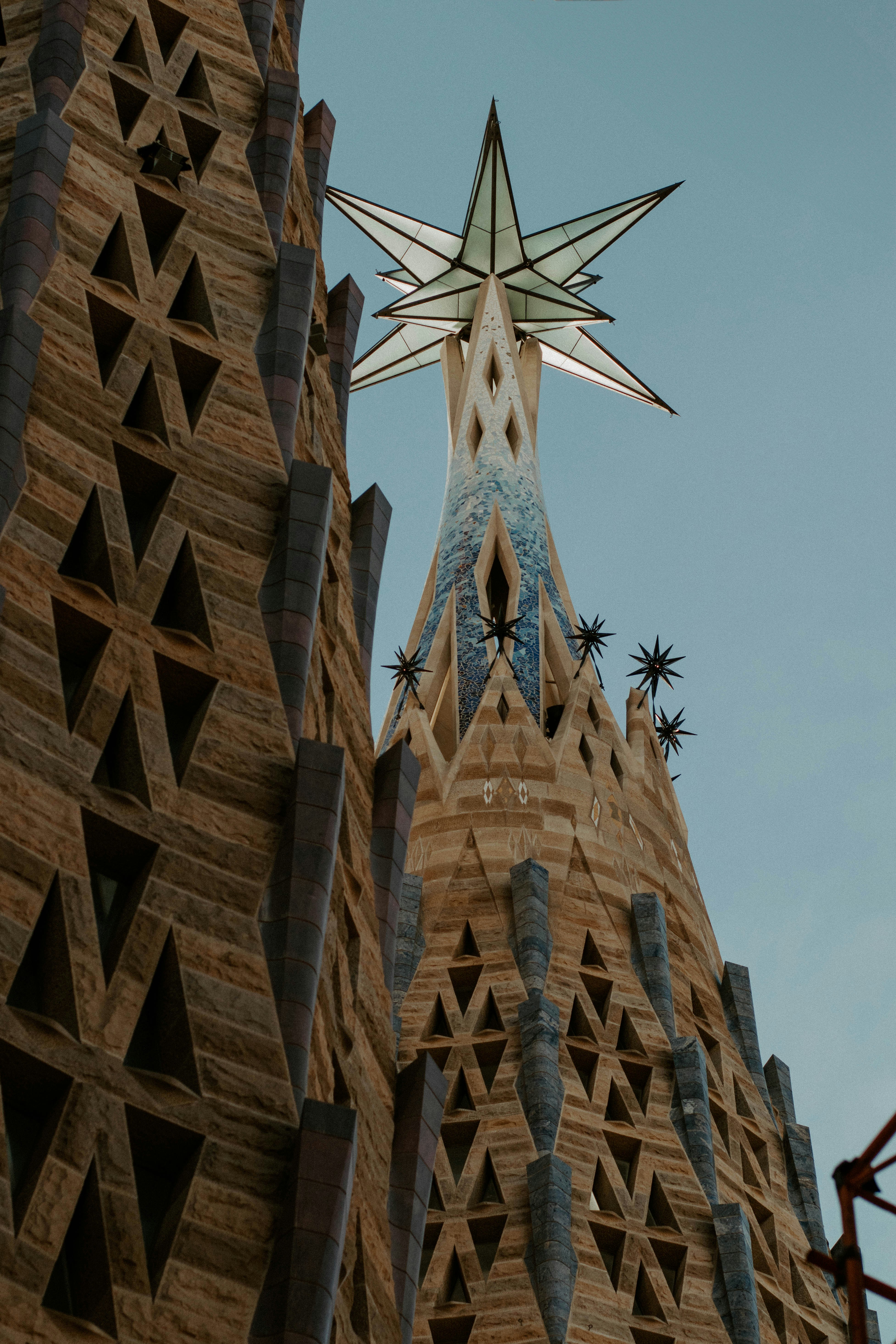 The sagrada familia's detailed architecture is magnificent.