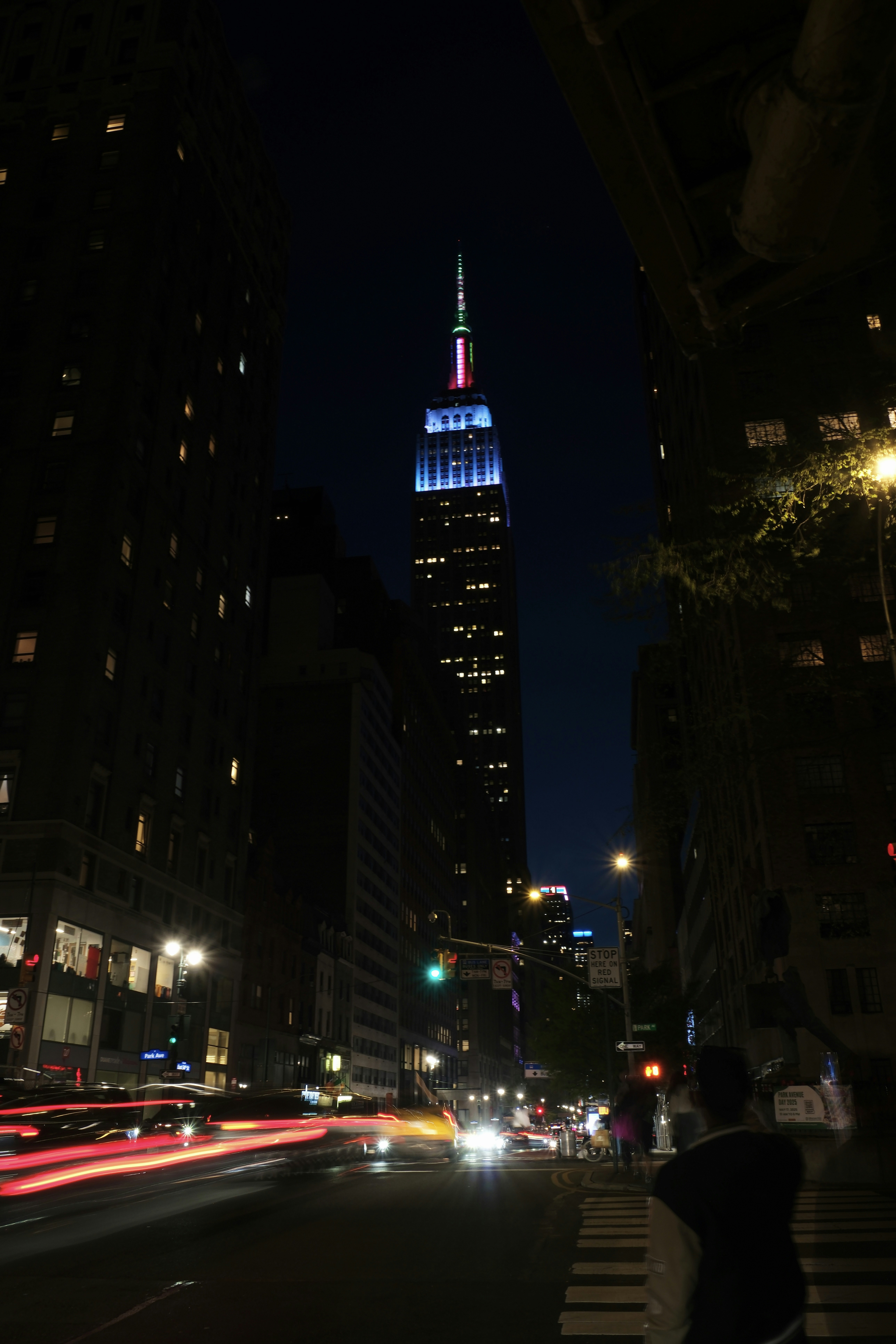 Neon Crown over Midtown: Empire State Illuminated at Night