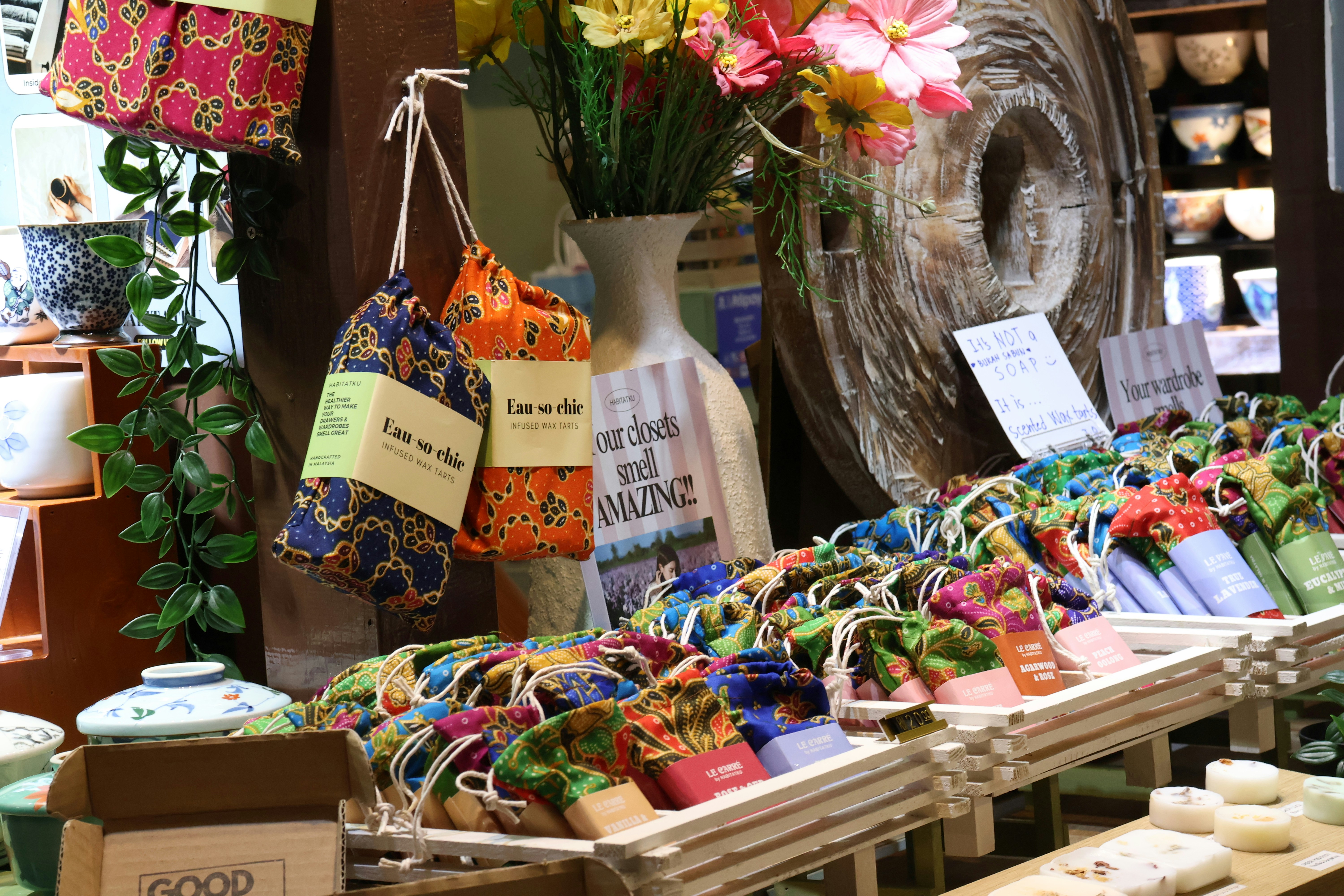 Colorful Market Moment: A Tangle of Textiles and Trinkets