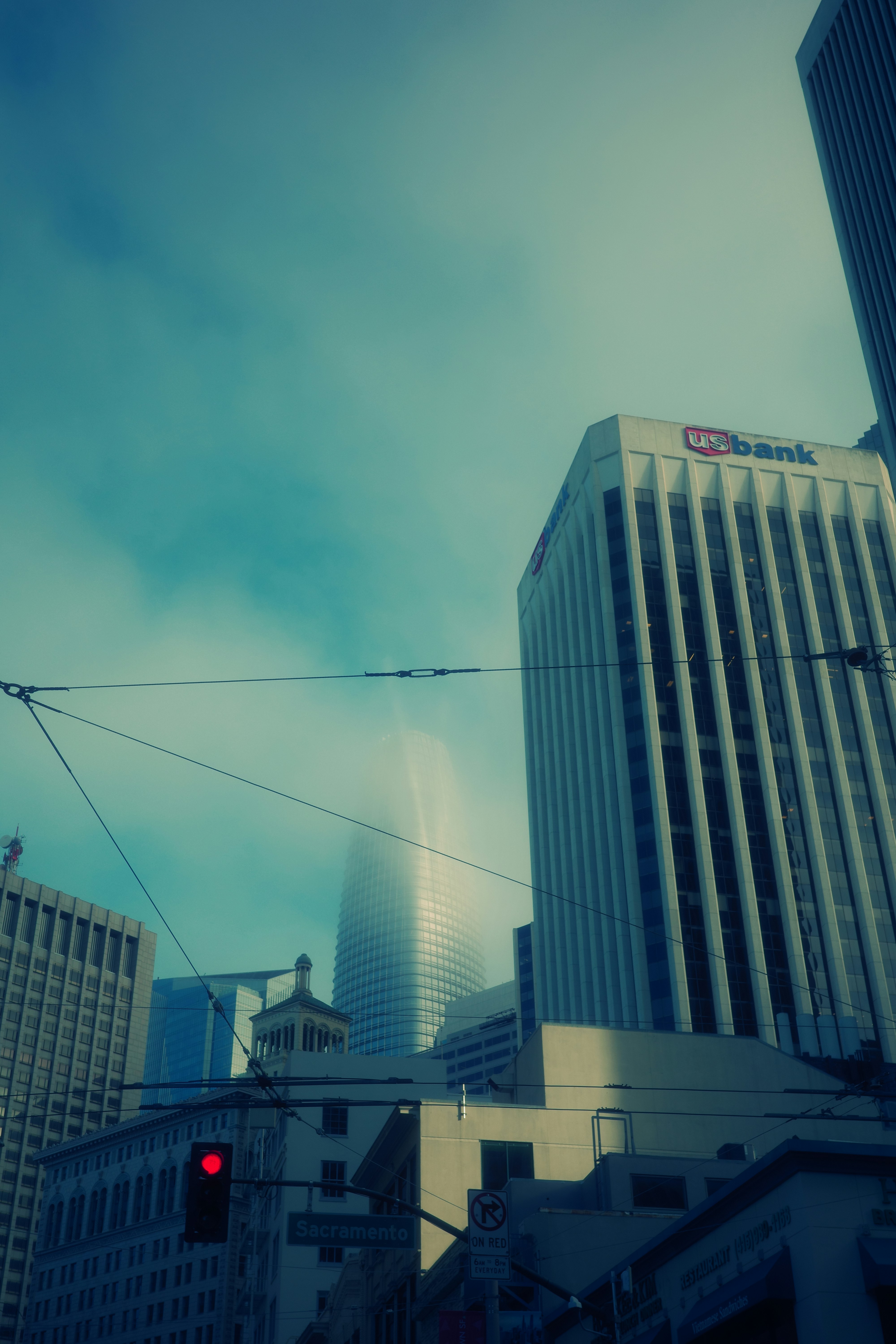 Veil of Fog Over Urban Giants