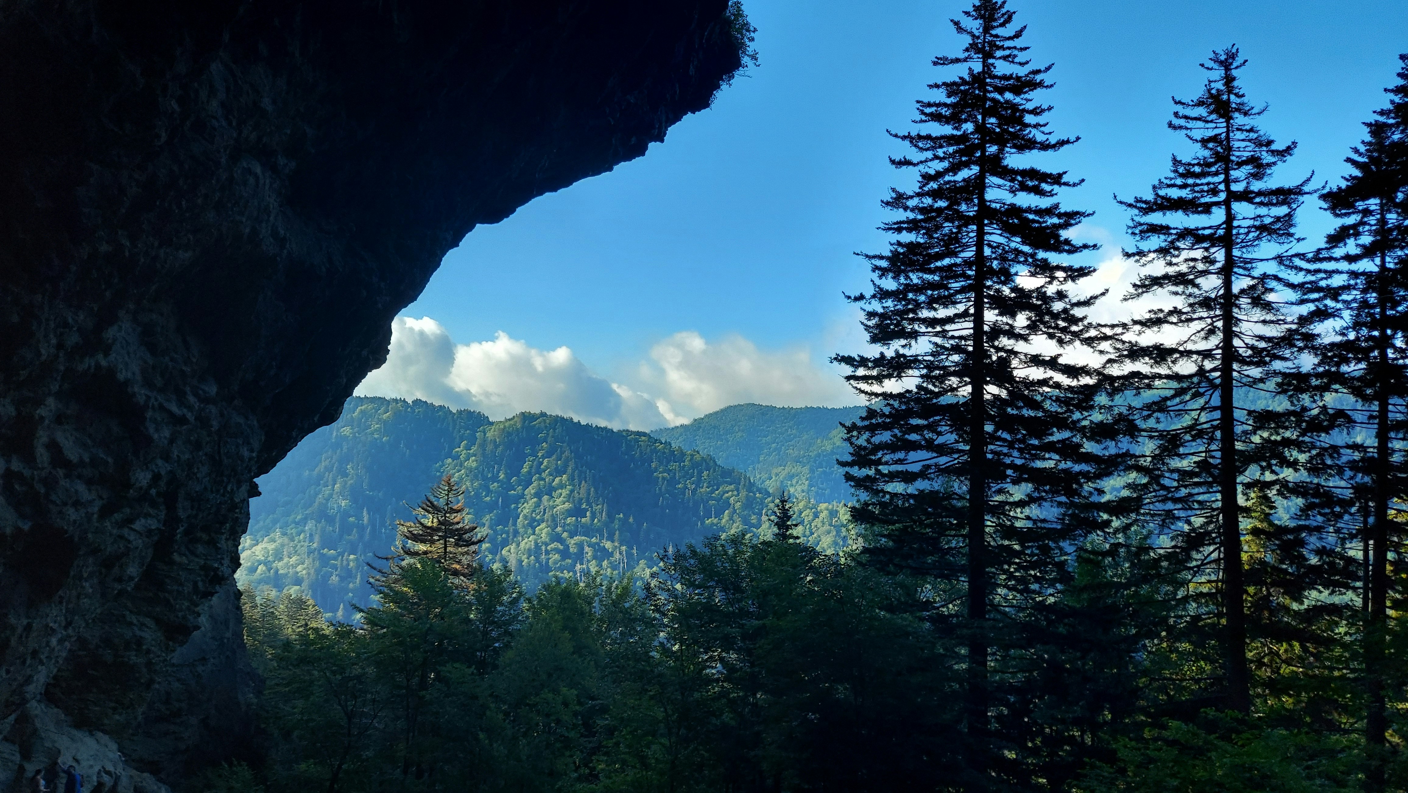 Mountain landscape framed by a rocky overhang. photo – Free Forest ...