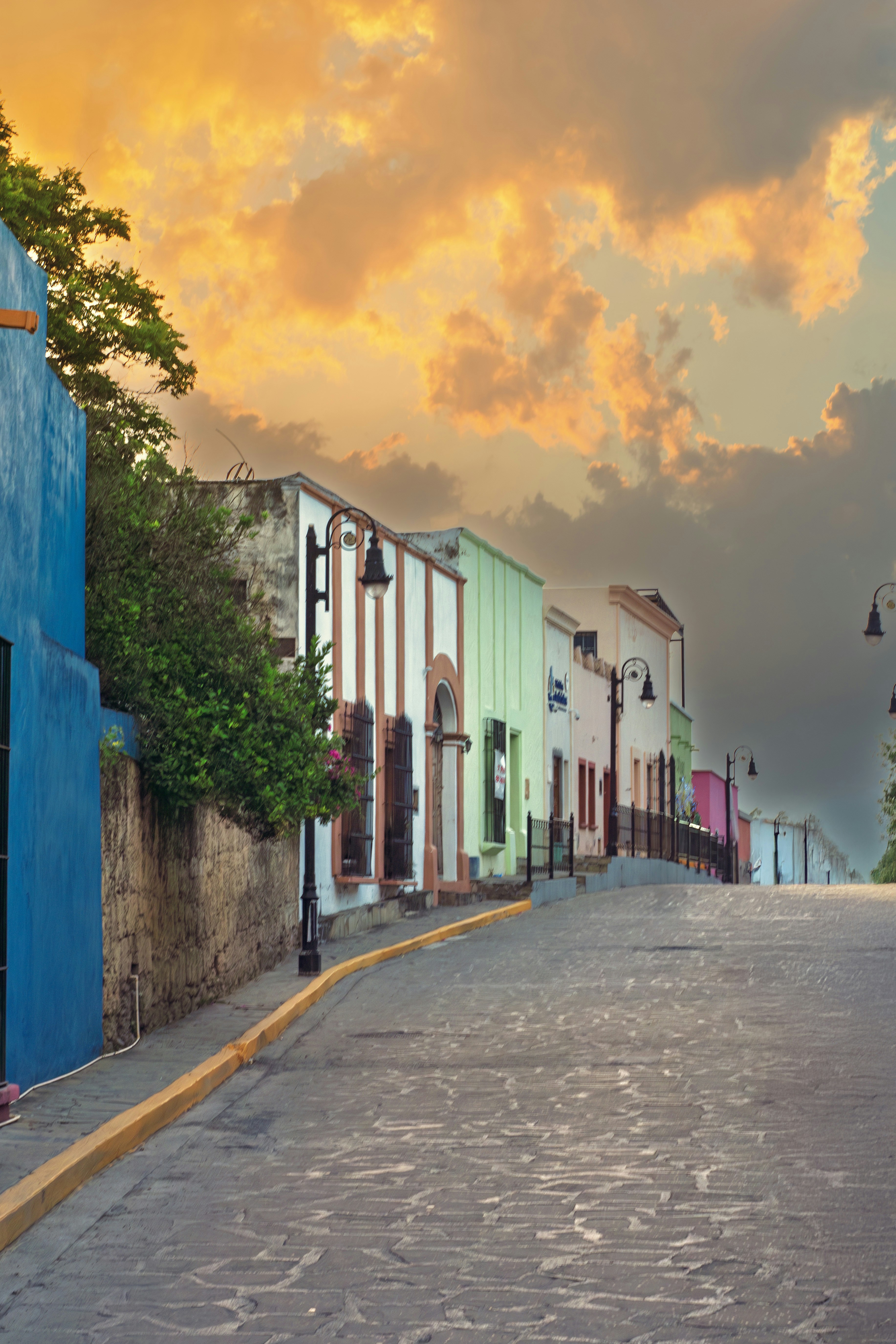 A Serene Stroll Through Colorful Streets