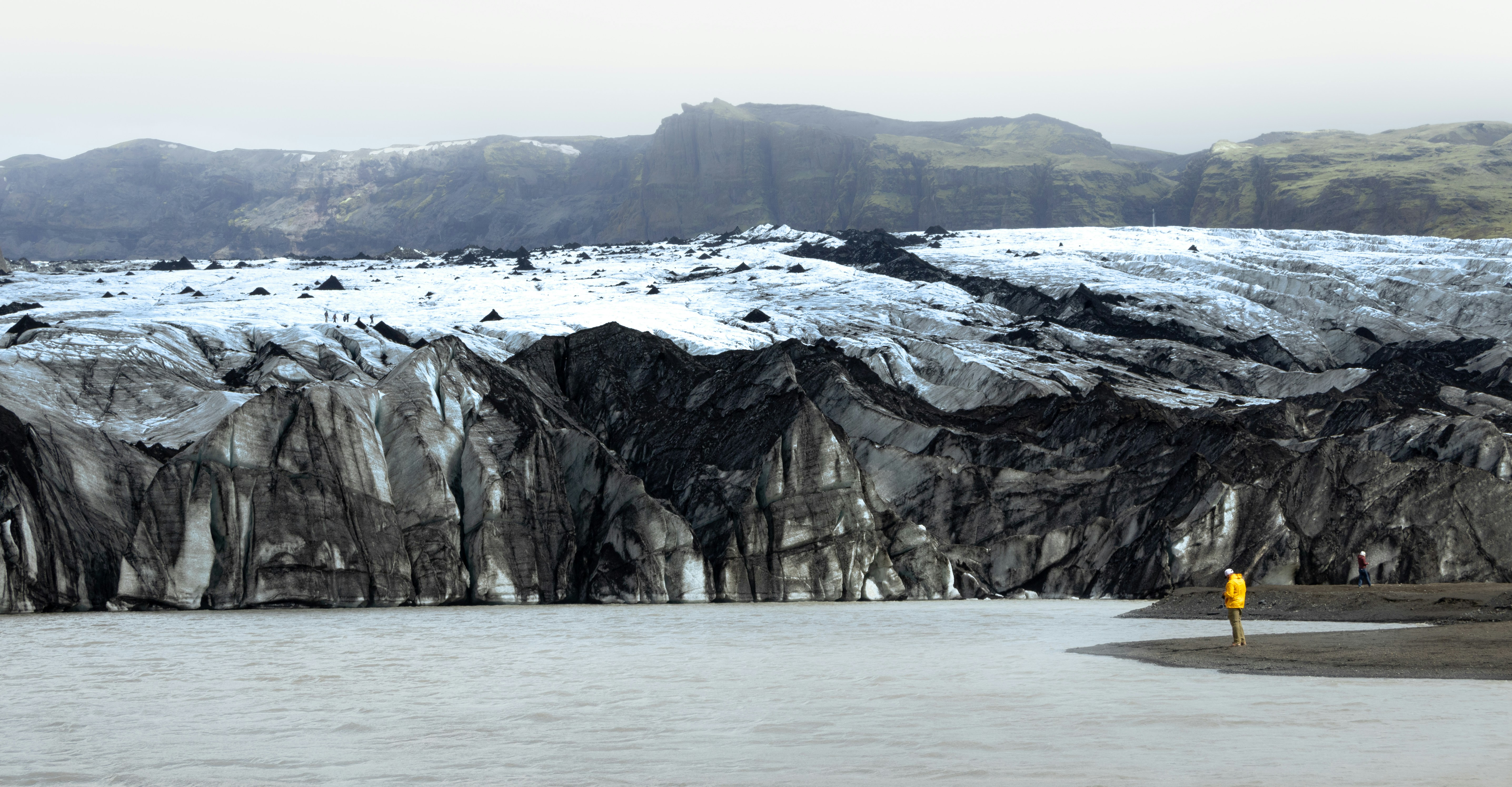 The Solitary Explorer at the Glacier's Edge