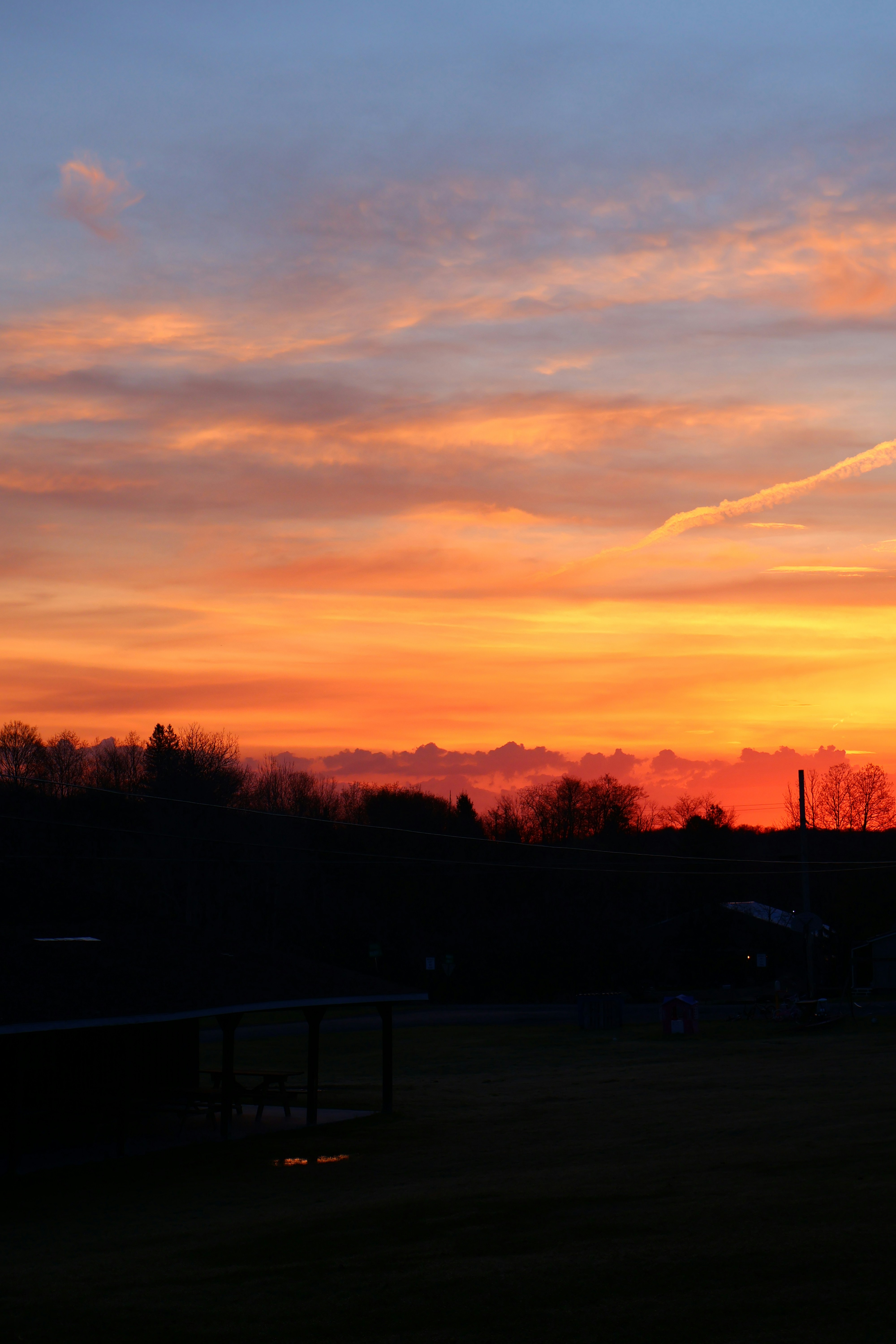 Silhouette Horizon at Fiery Dusk