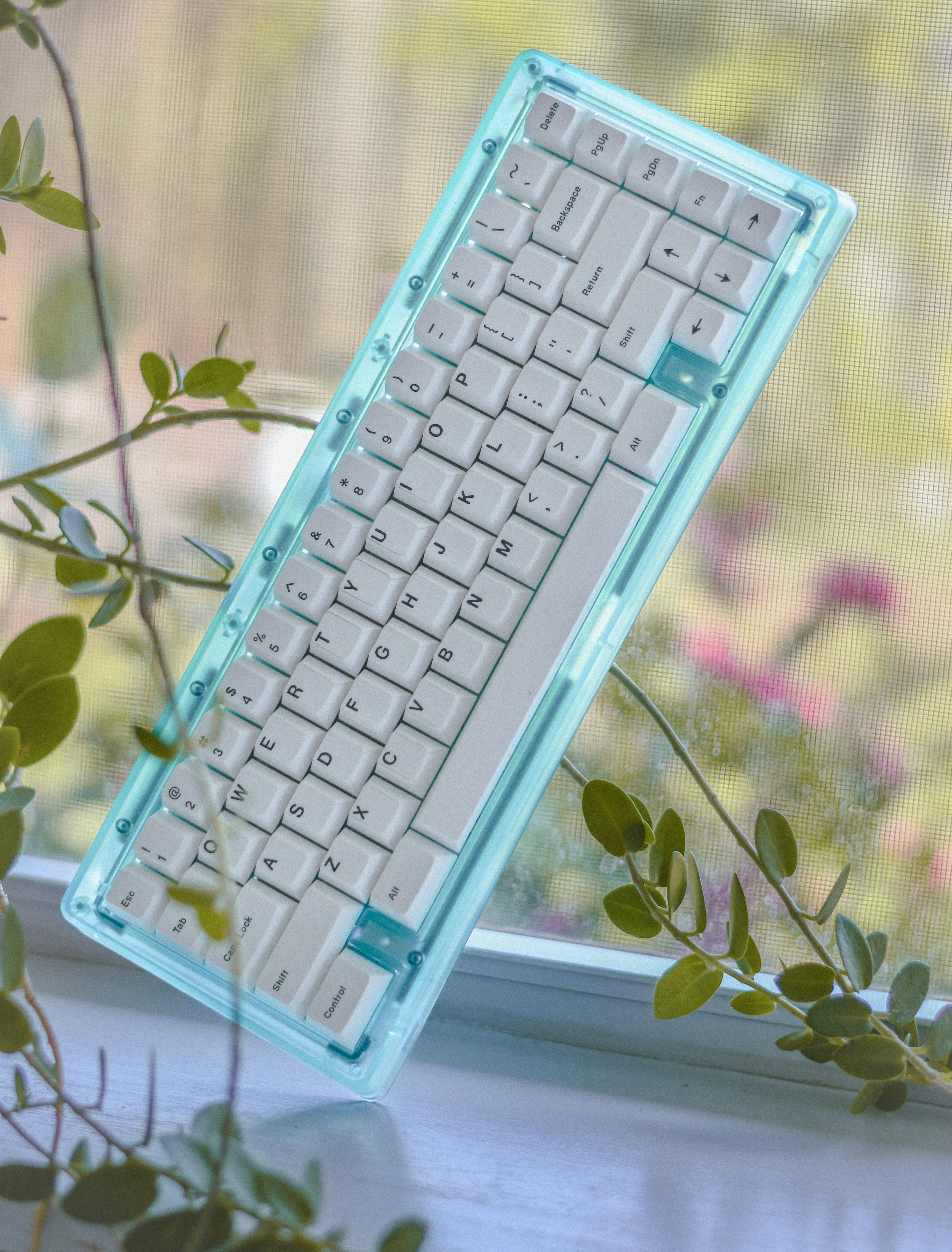 Aqua Serenity: The Keyboard in Nature's Embrace