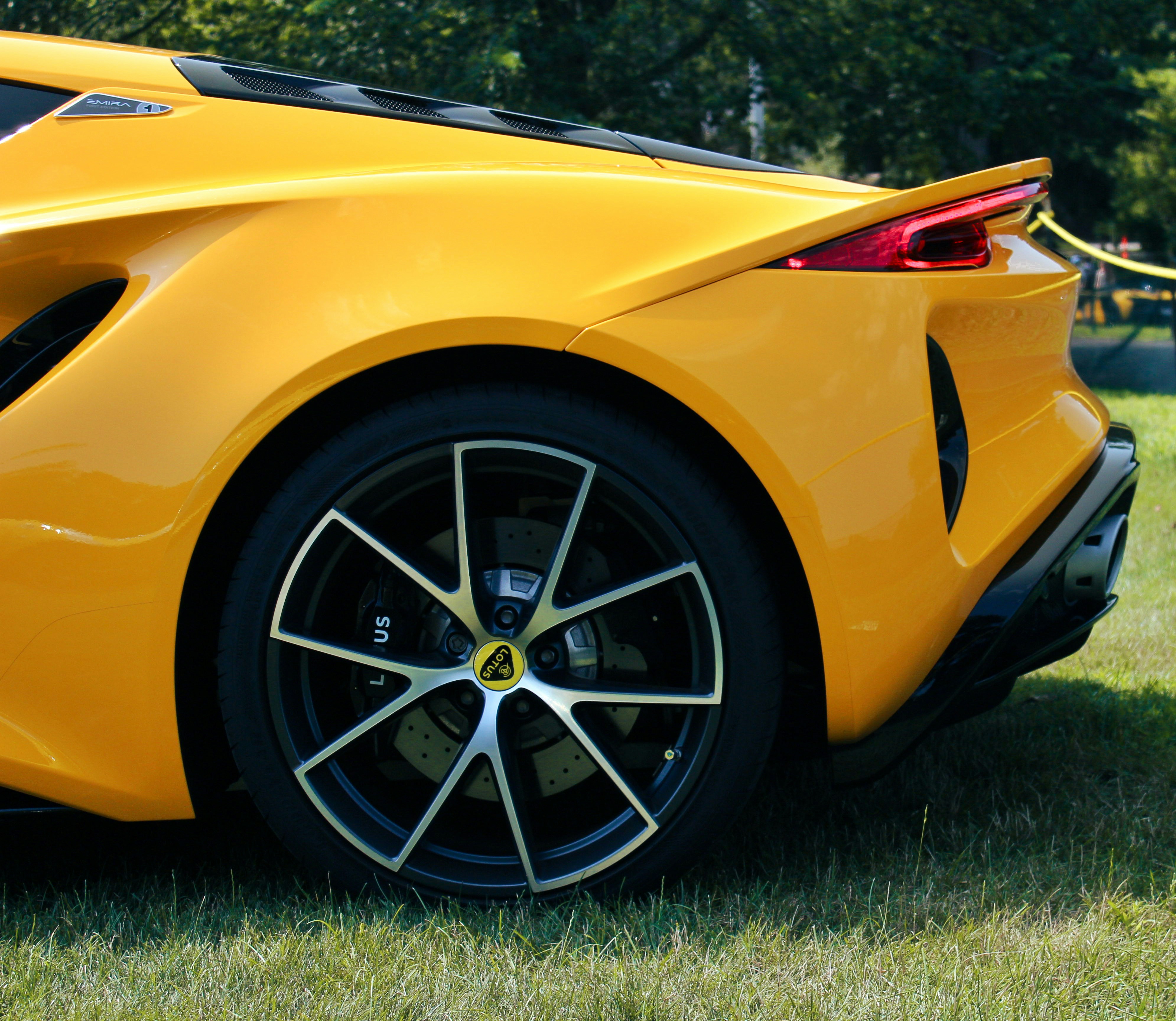 Yellow Ferrari Rear Quarter: Precision Wheel and Grip