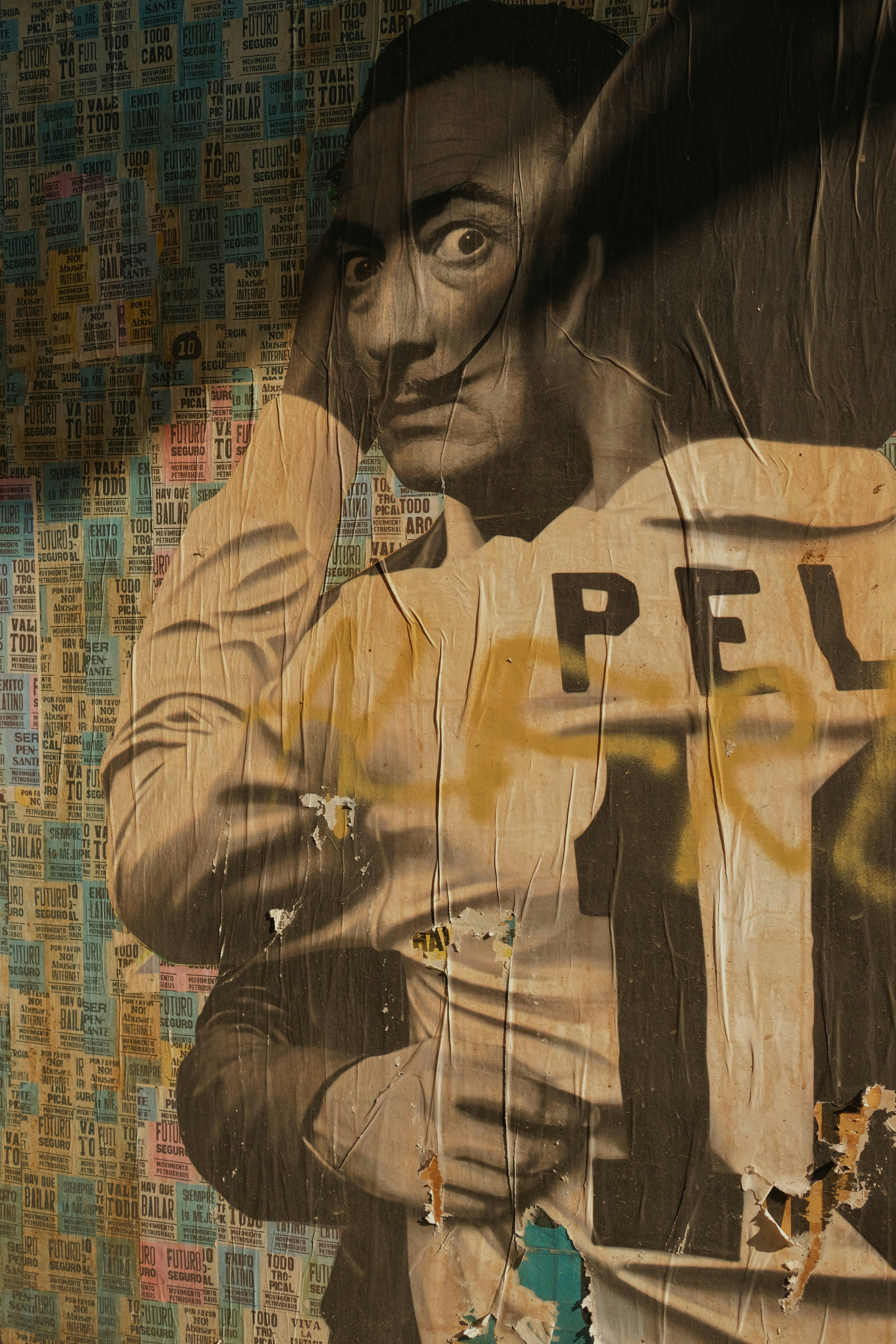 Street Art, Buenos Aires. | Poster of salvador dalí looking over his shoulder.