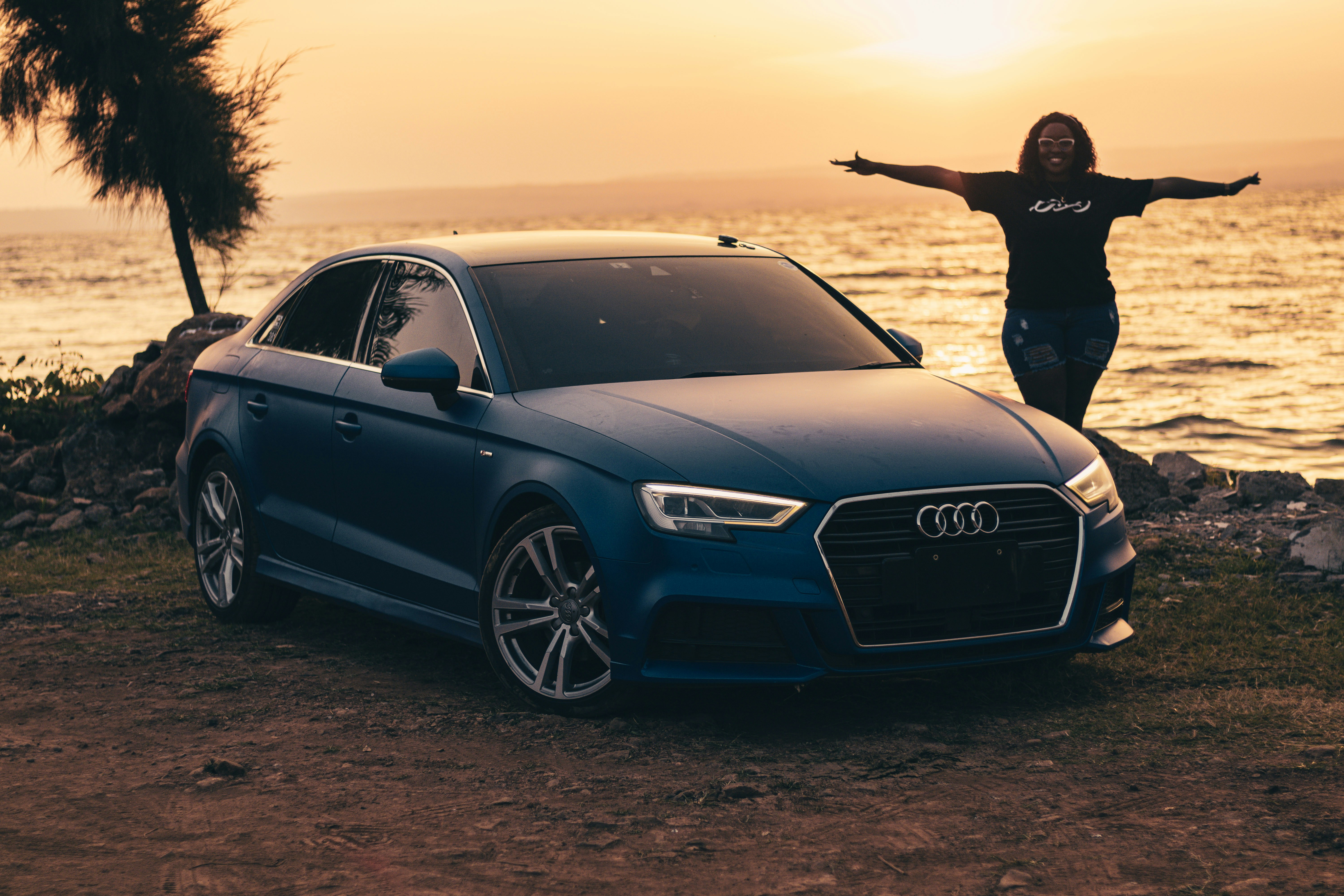 Embracing Freedom at Sunset
