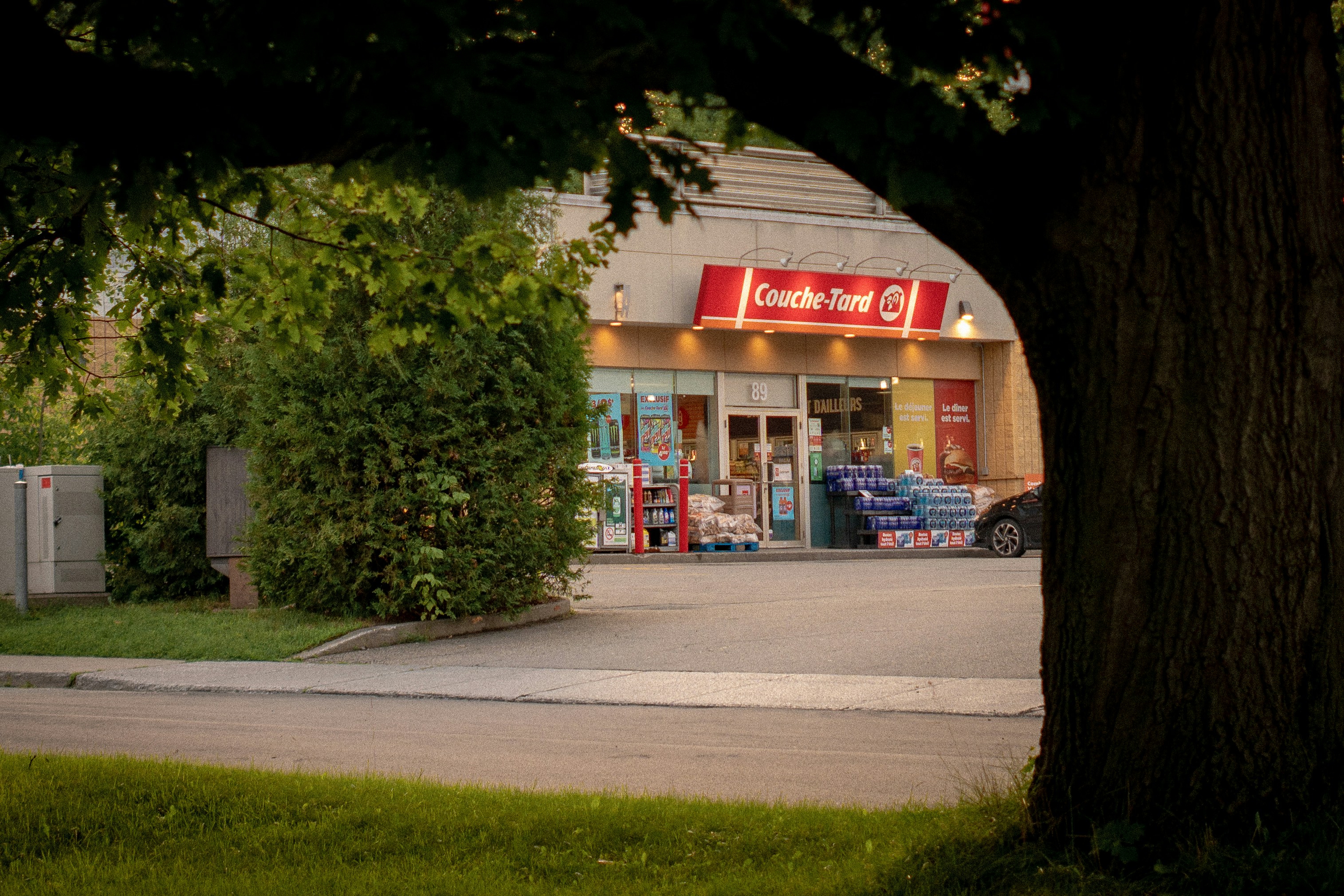 Framing the Quiet Retail Edge: A Shop Window Between Shade and Street