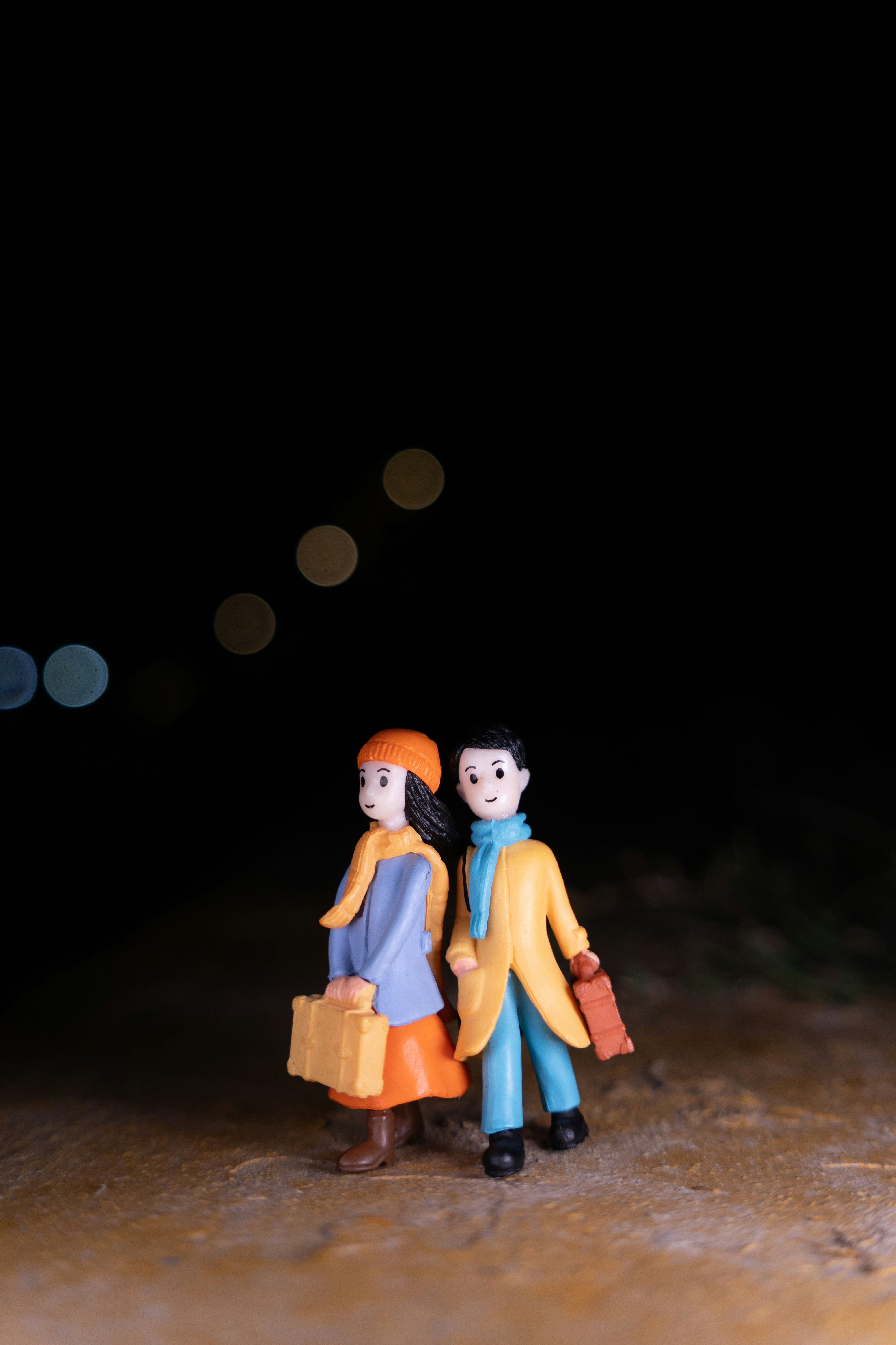 Nightbound Companions: Tiny Travelers Beneath Warm Bokeh