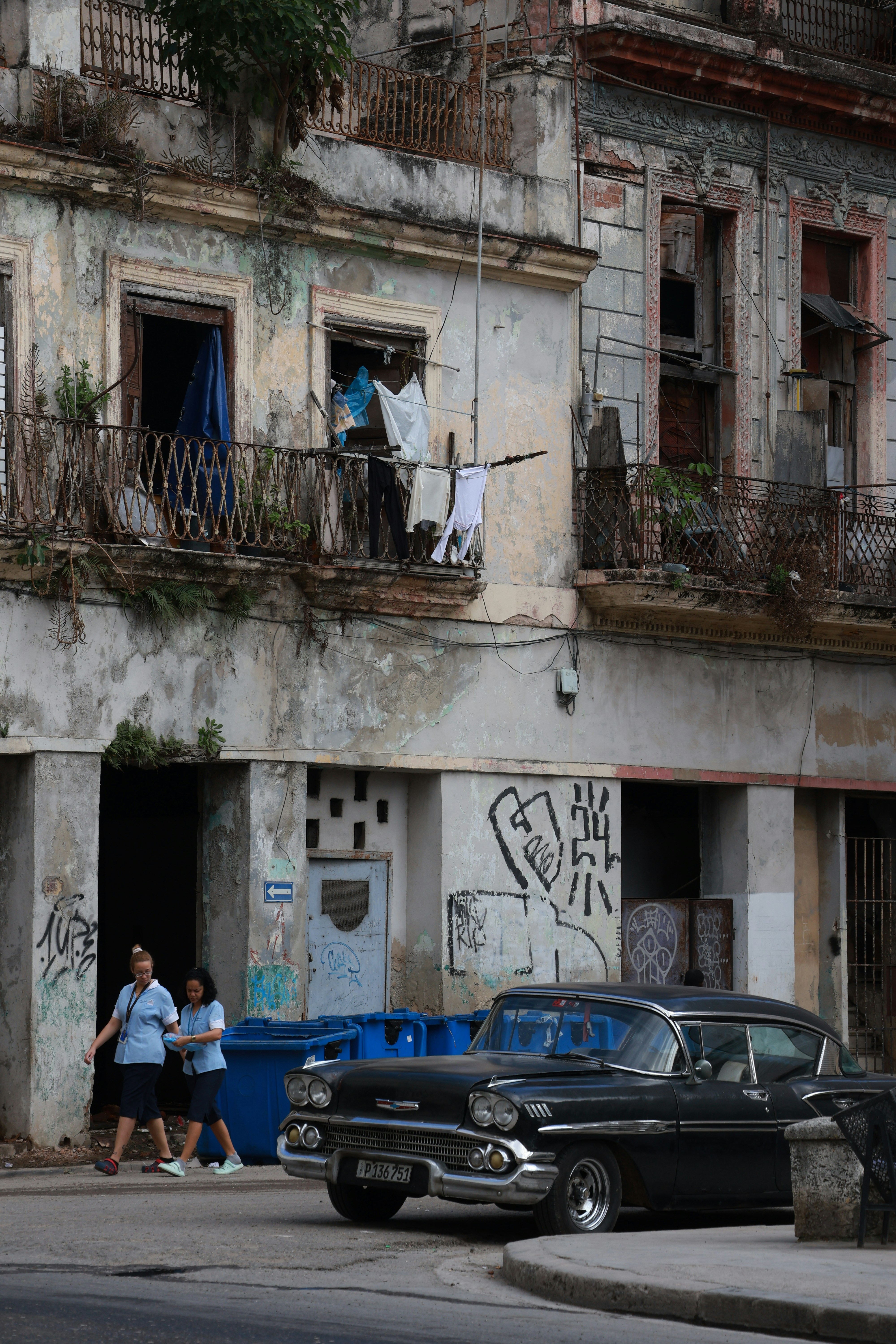 Street scene in La Habana (Havana), the capital city of Cuba.