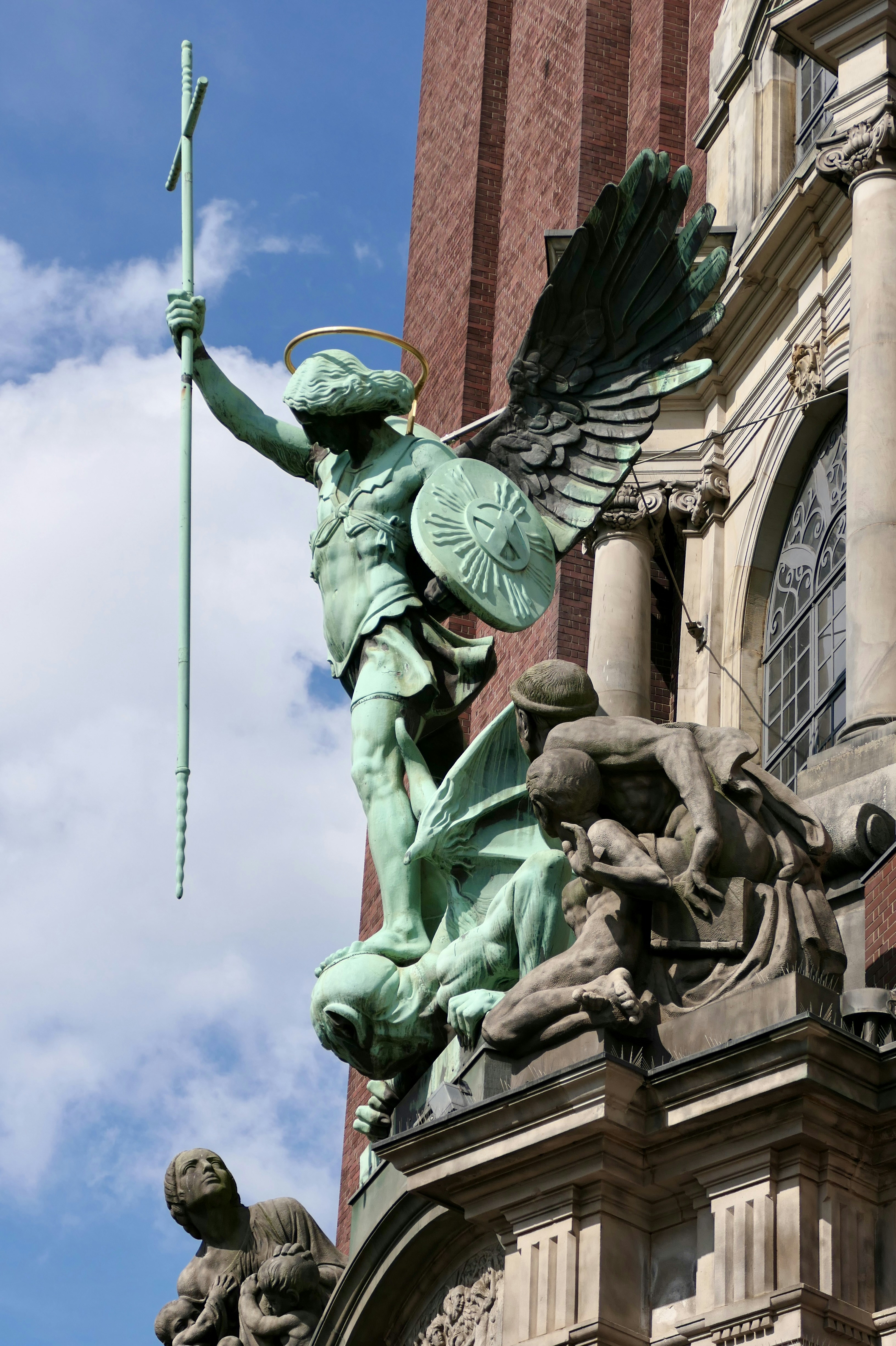 Kirche, St. Michaelis | A statue of saint michael the archangel.