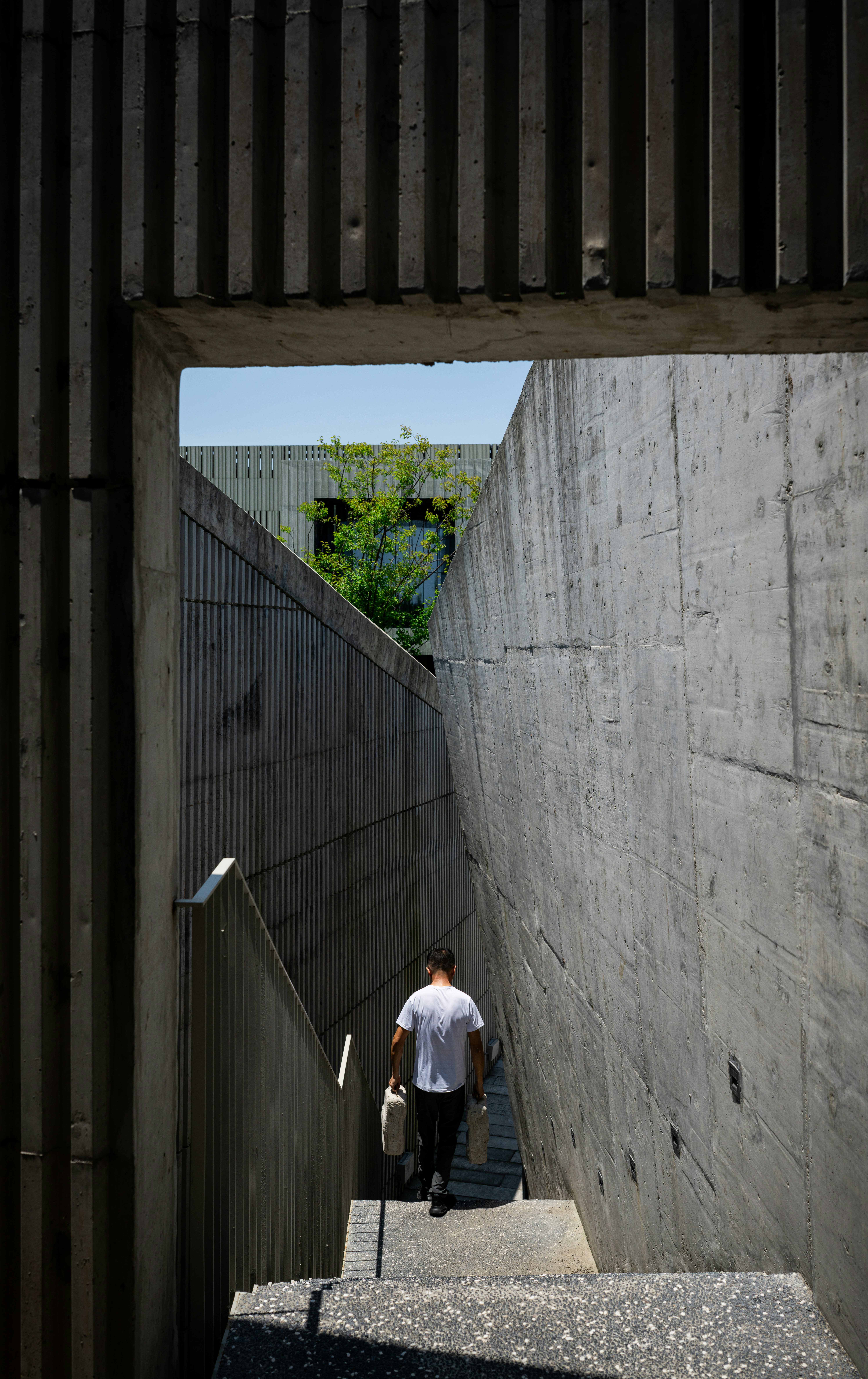 Descent Through Concrete Canyon