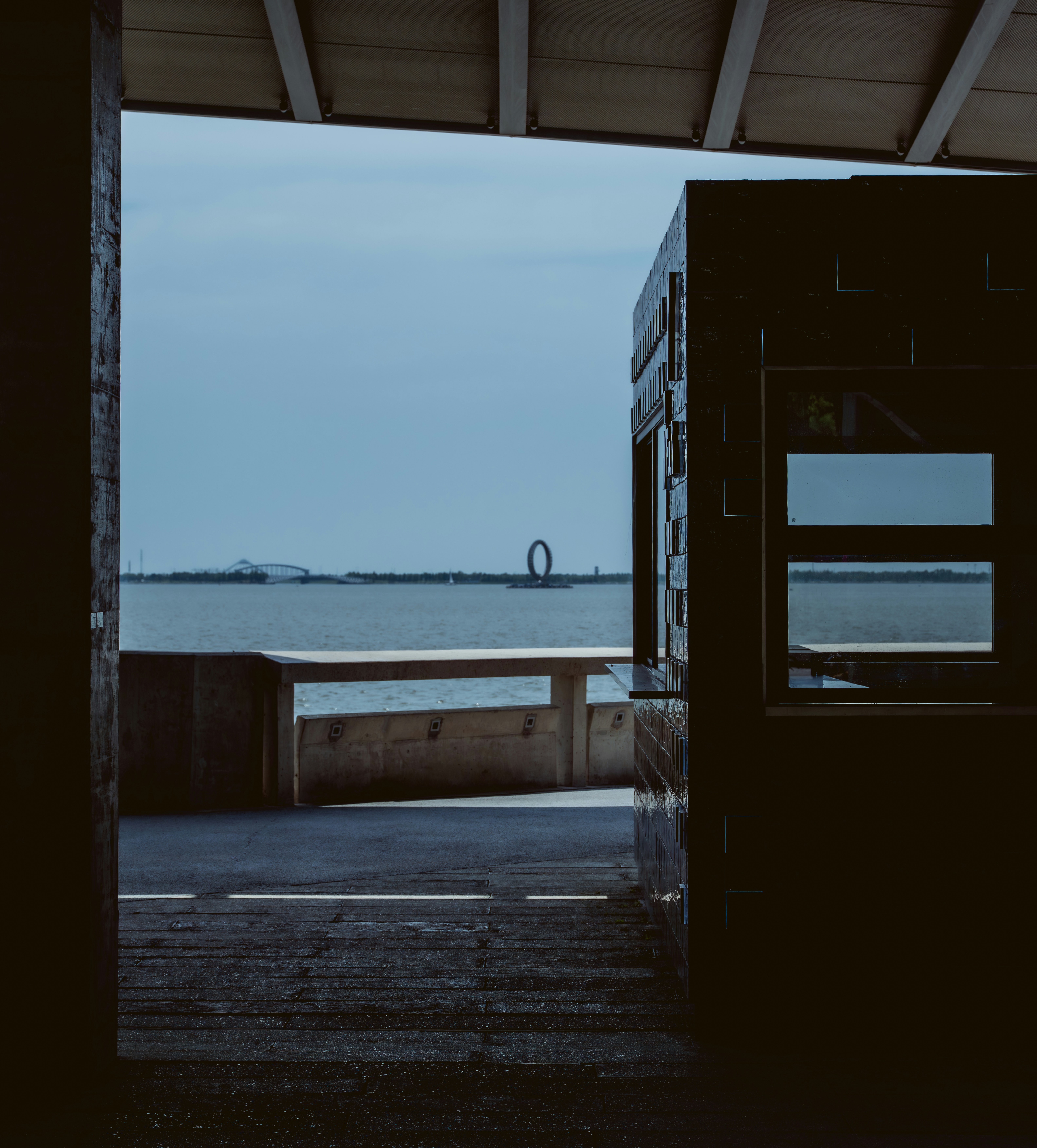 Framed Serenity: A Glimpse Beyond the Structure