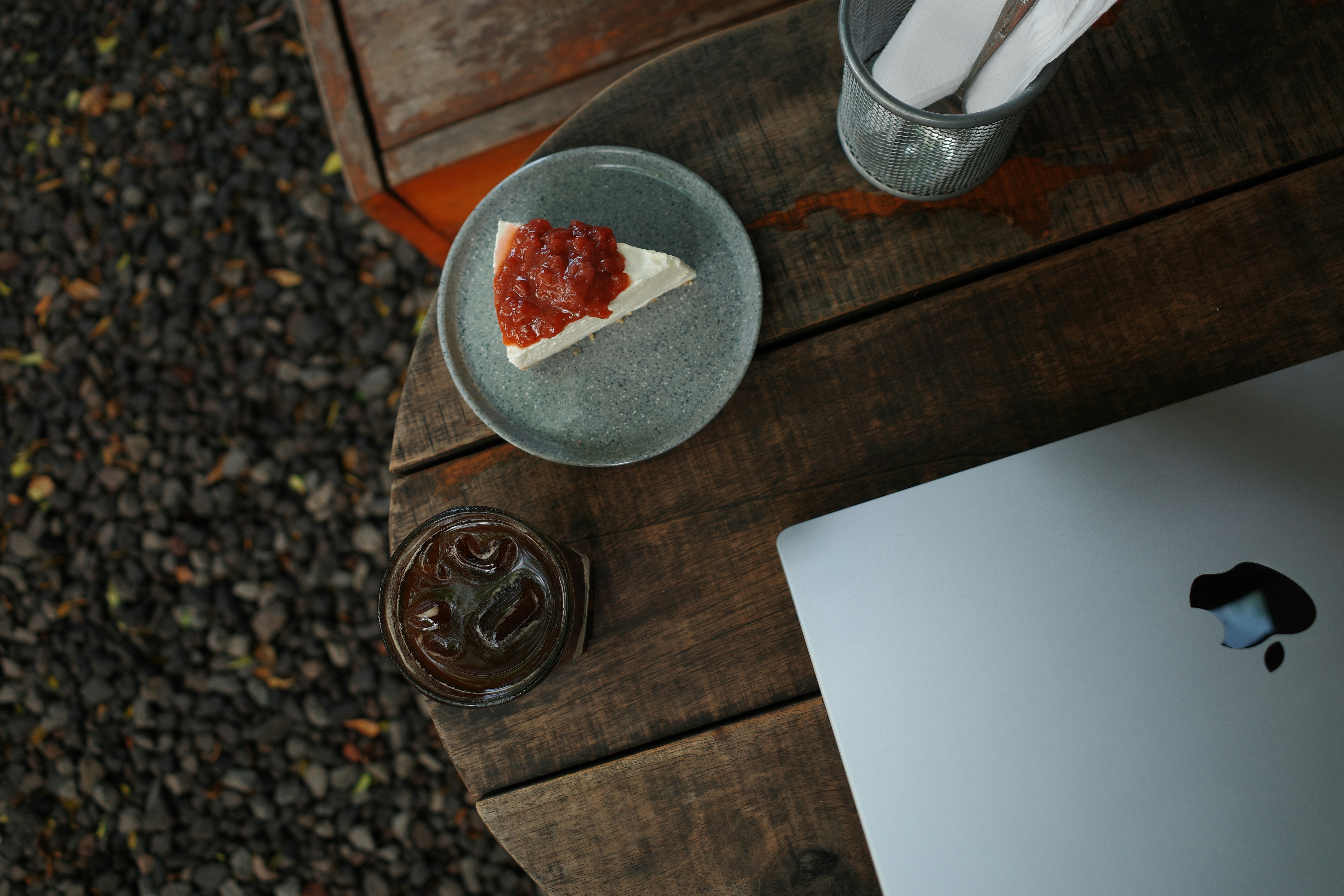 A Serene Moment: Dessert and Digital Harmony