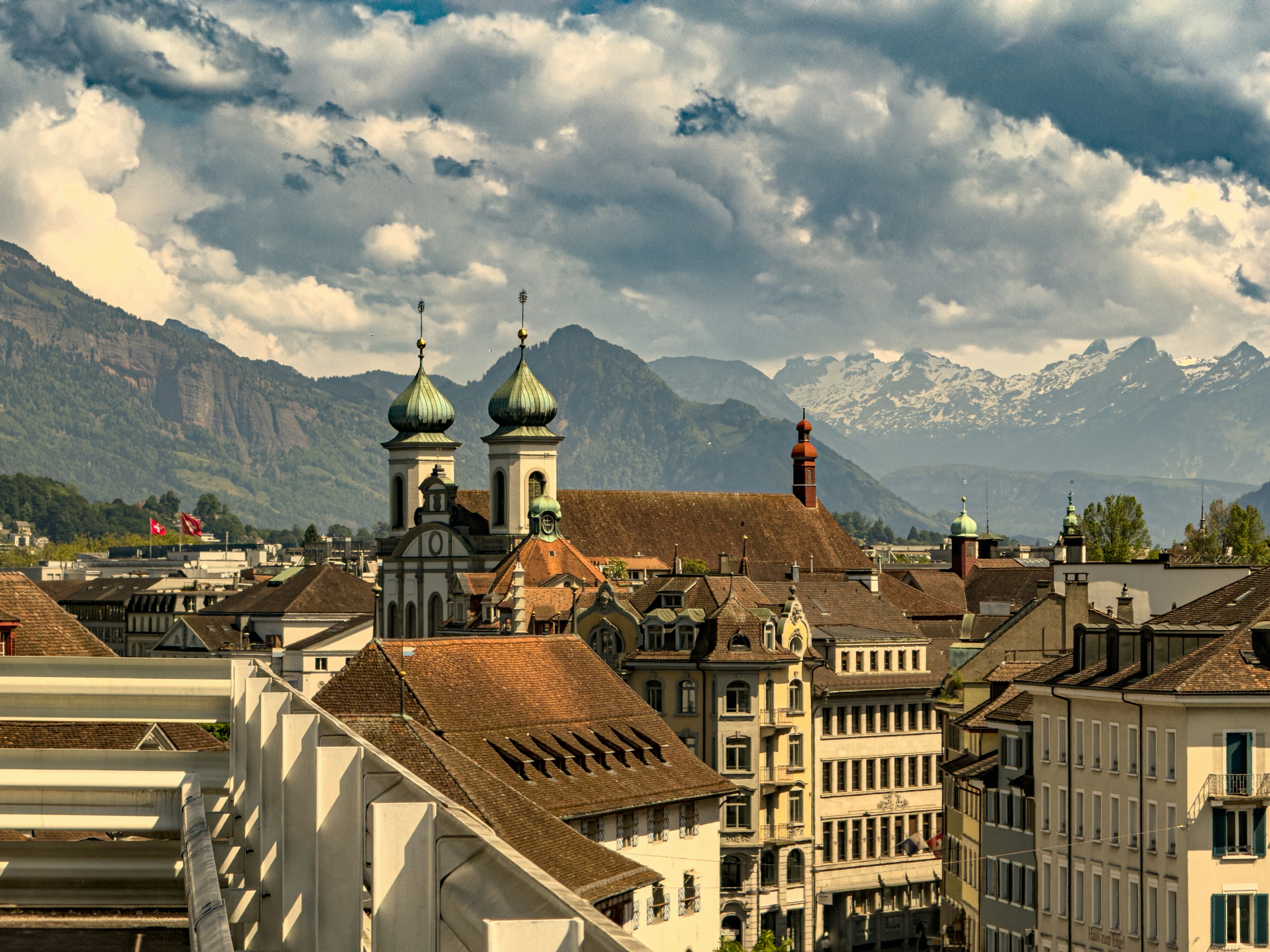 Timeless Architecture Against Majestic Peaks