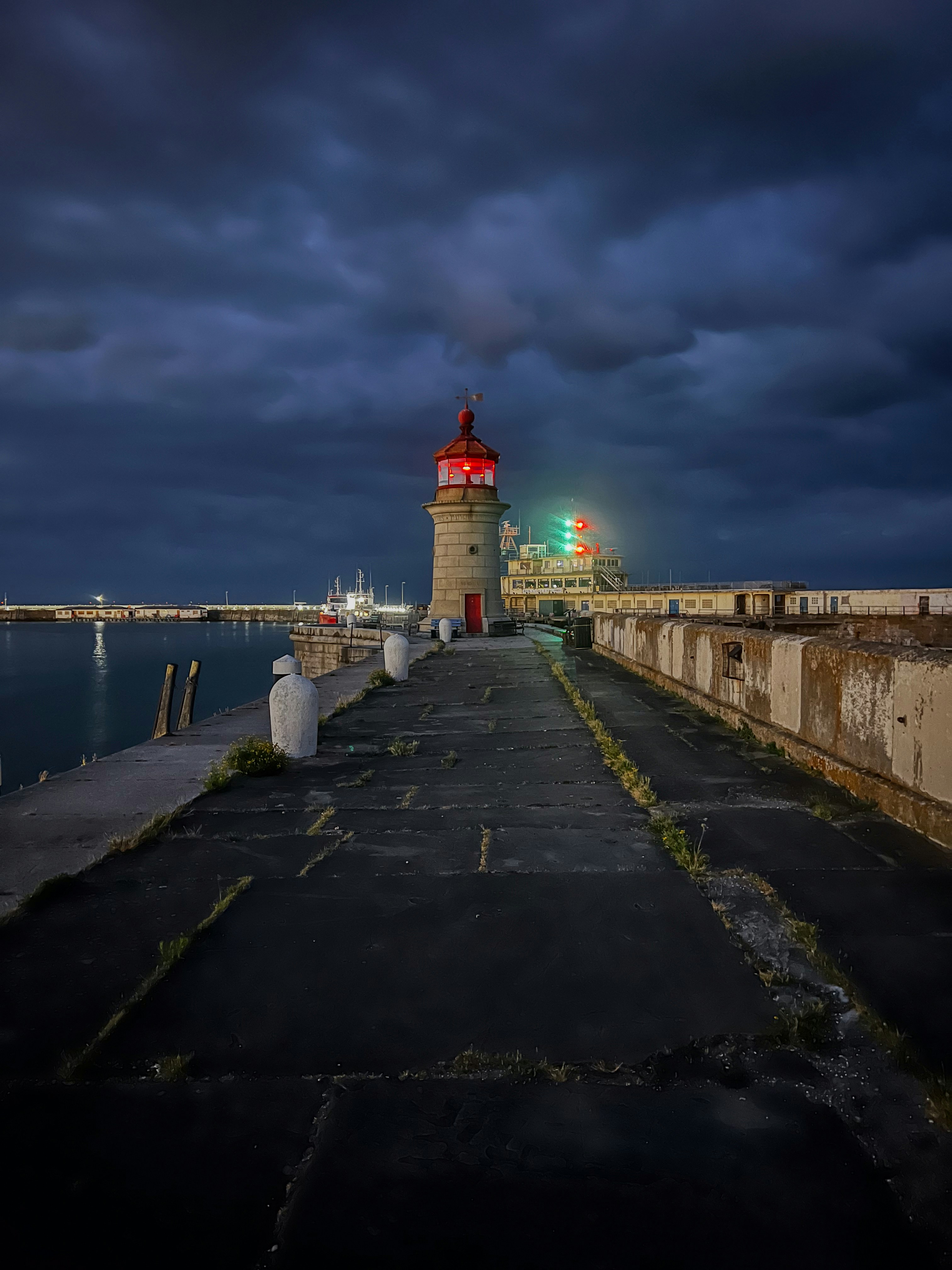 Guiding Light Beneath Ominous Skies