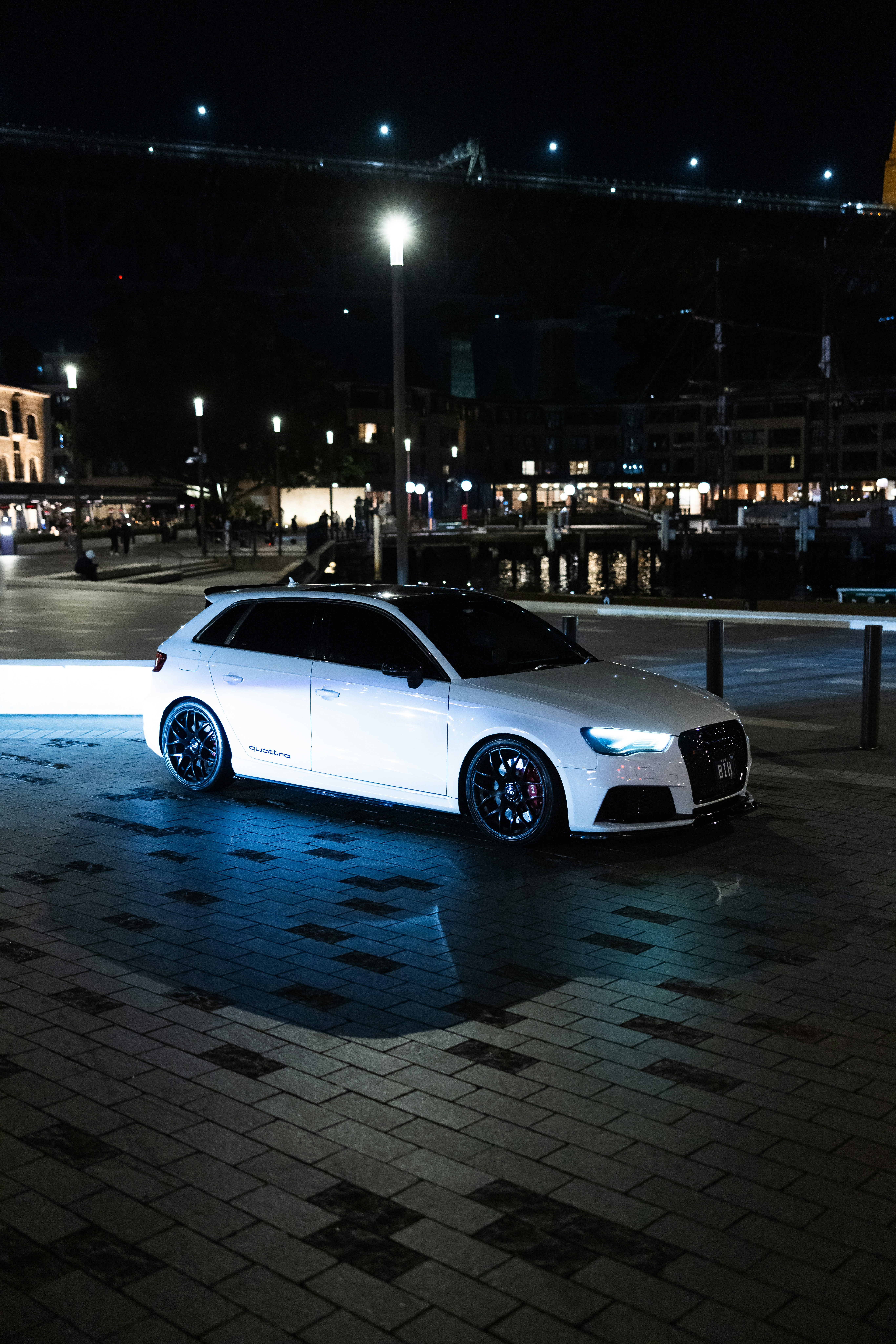Audi RS3 8V Sportback Quattro - Nightlife in Sydney, Australia - Phone Wallpaper