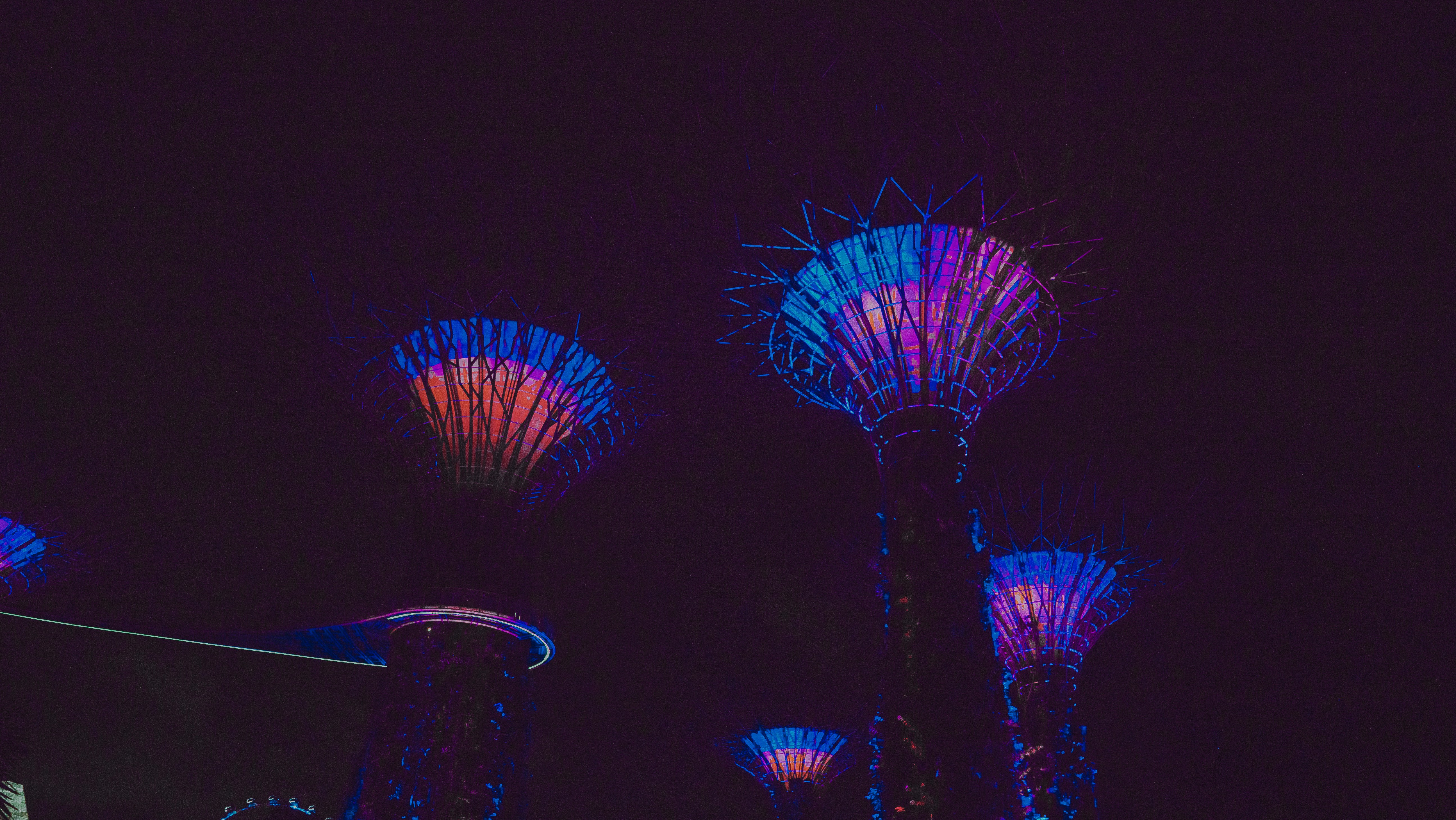 Neon Canopy: A Dance of Light and Nature