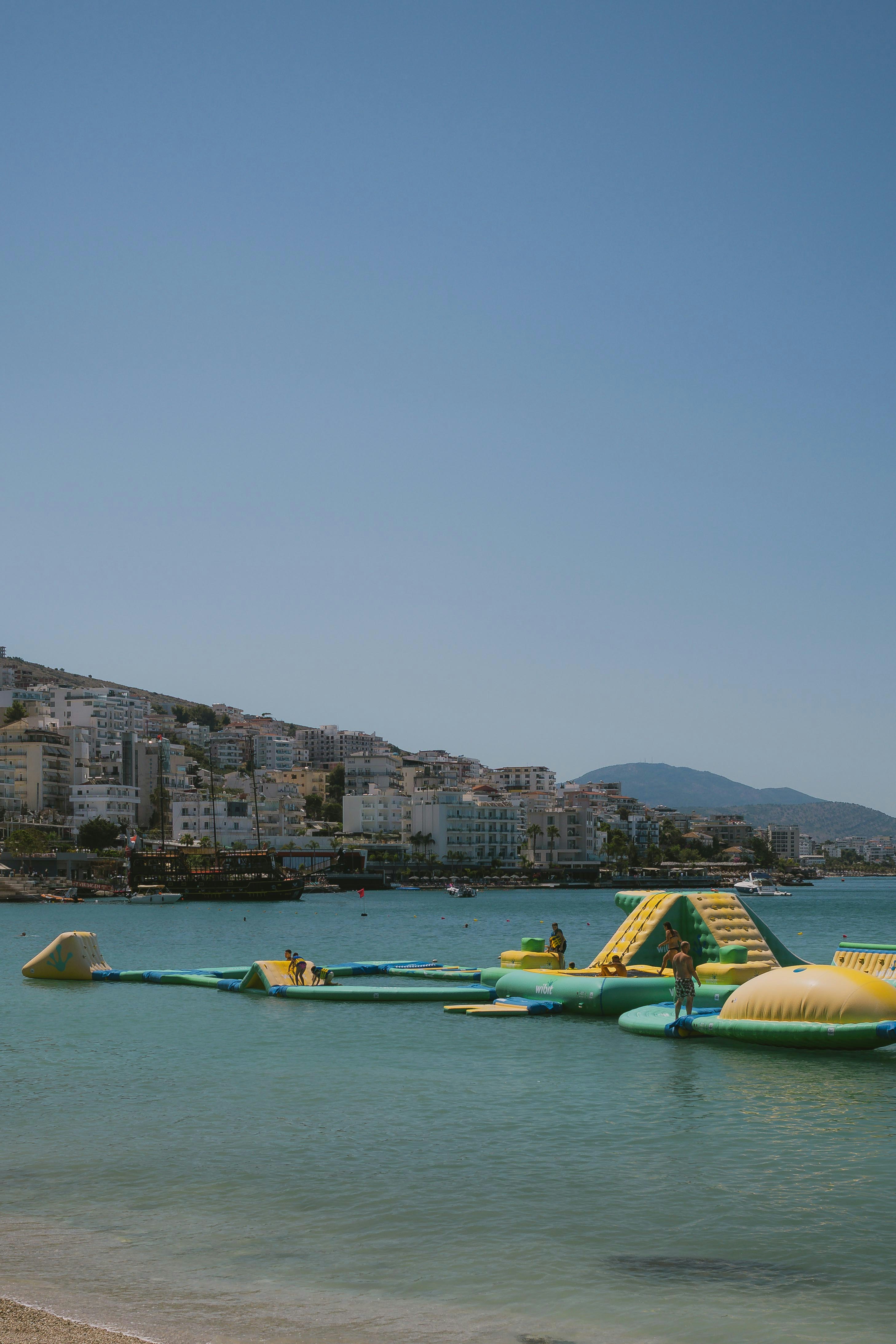 Aquatic Playground Amidst Coastal Serenity