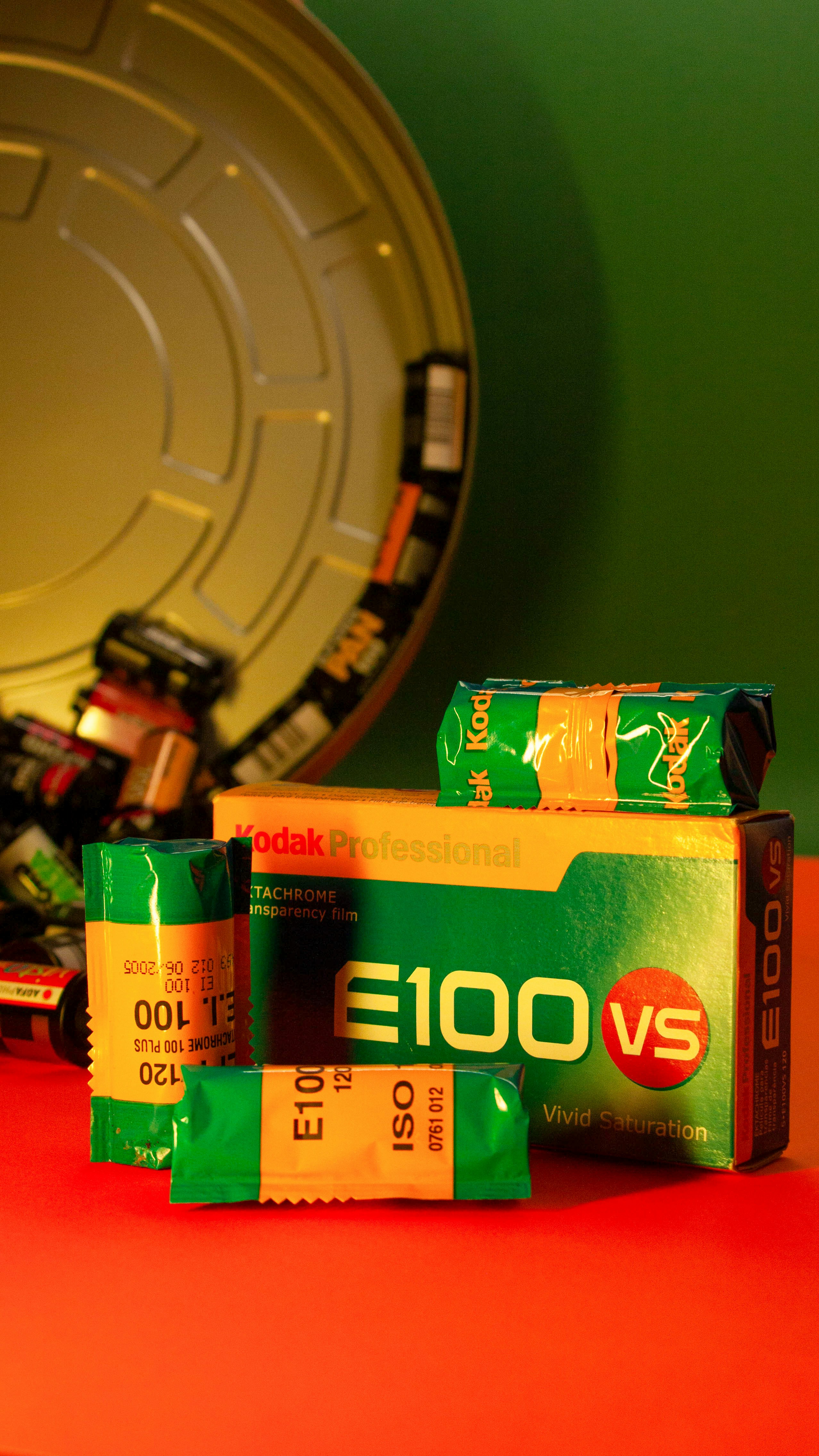 Kodak e100vs film and film container are displayed. photo – Free Photo ...