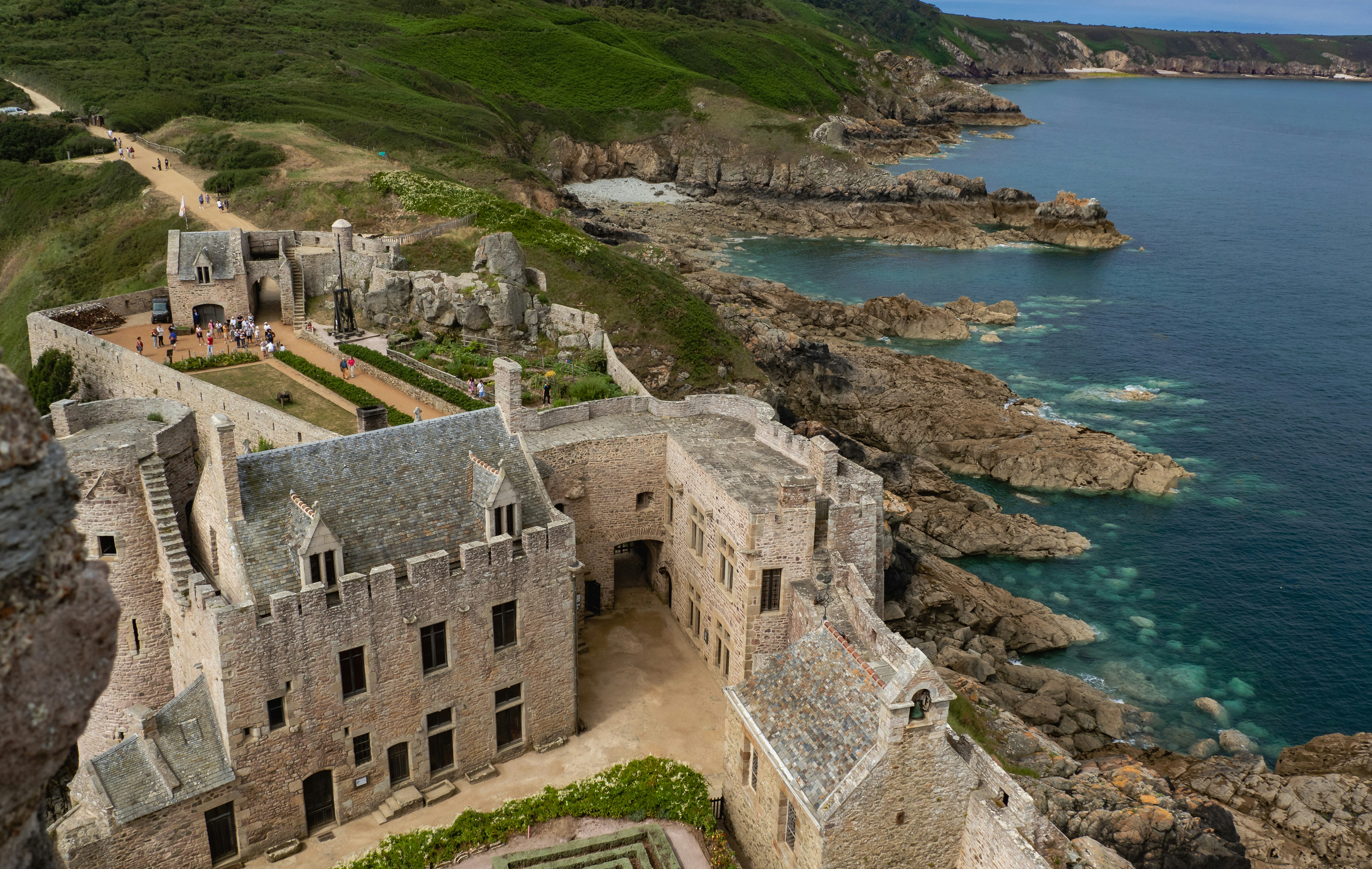 Castle Ruins Overlooking a Turquoise Atlantic Coast