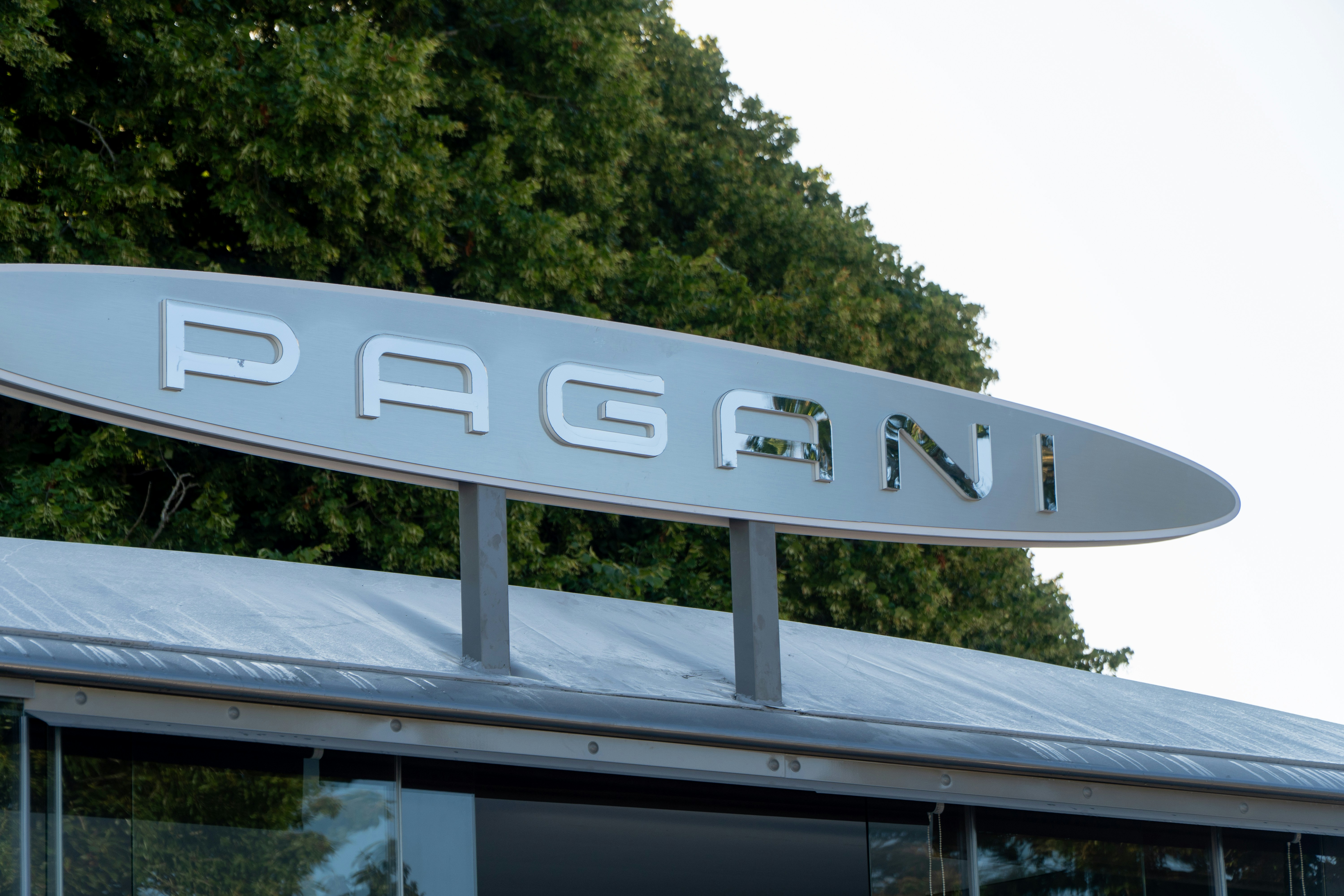 A pagani sign is above a building.