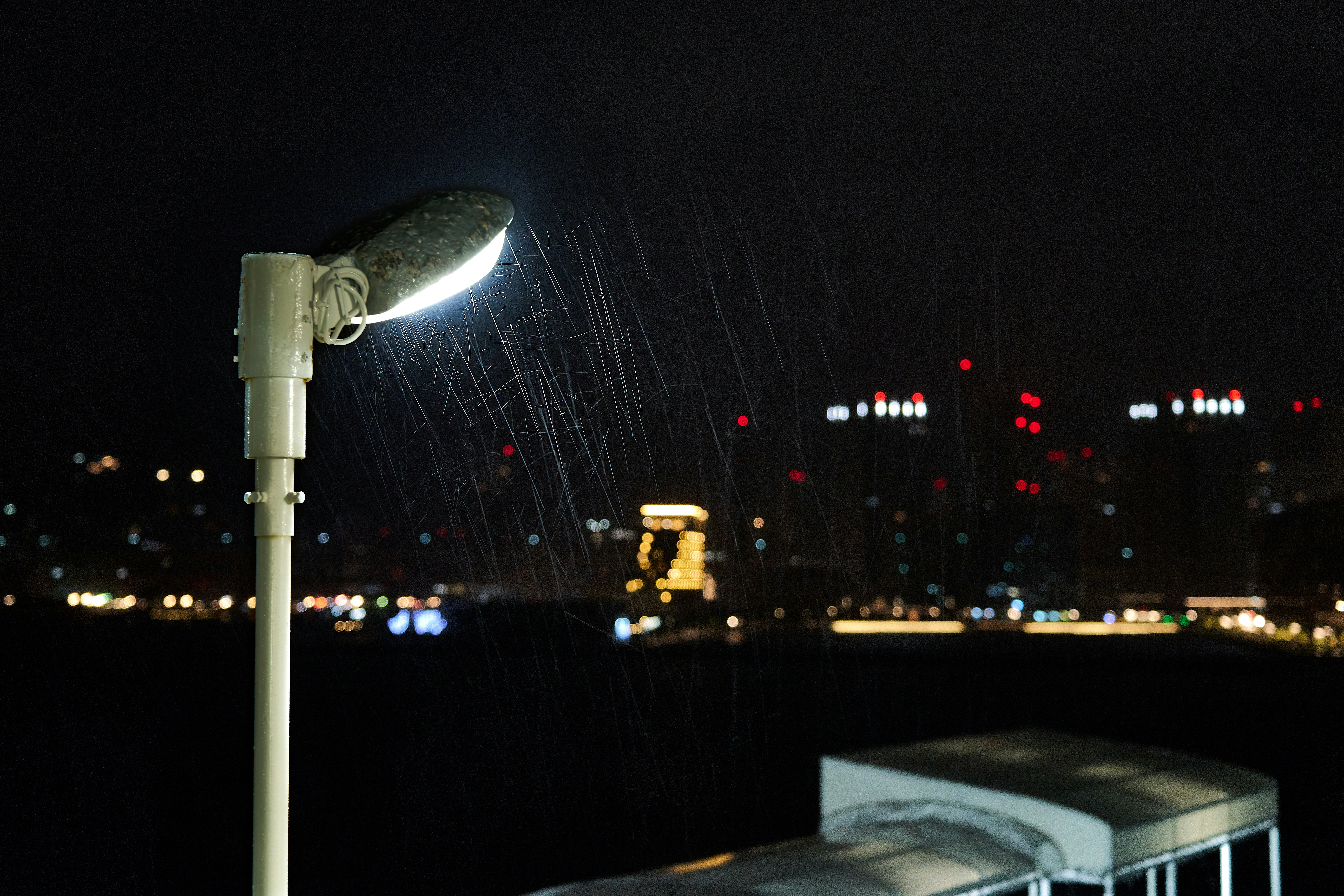 Urban Glow Amidst the Rain