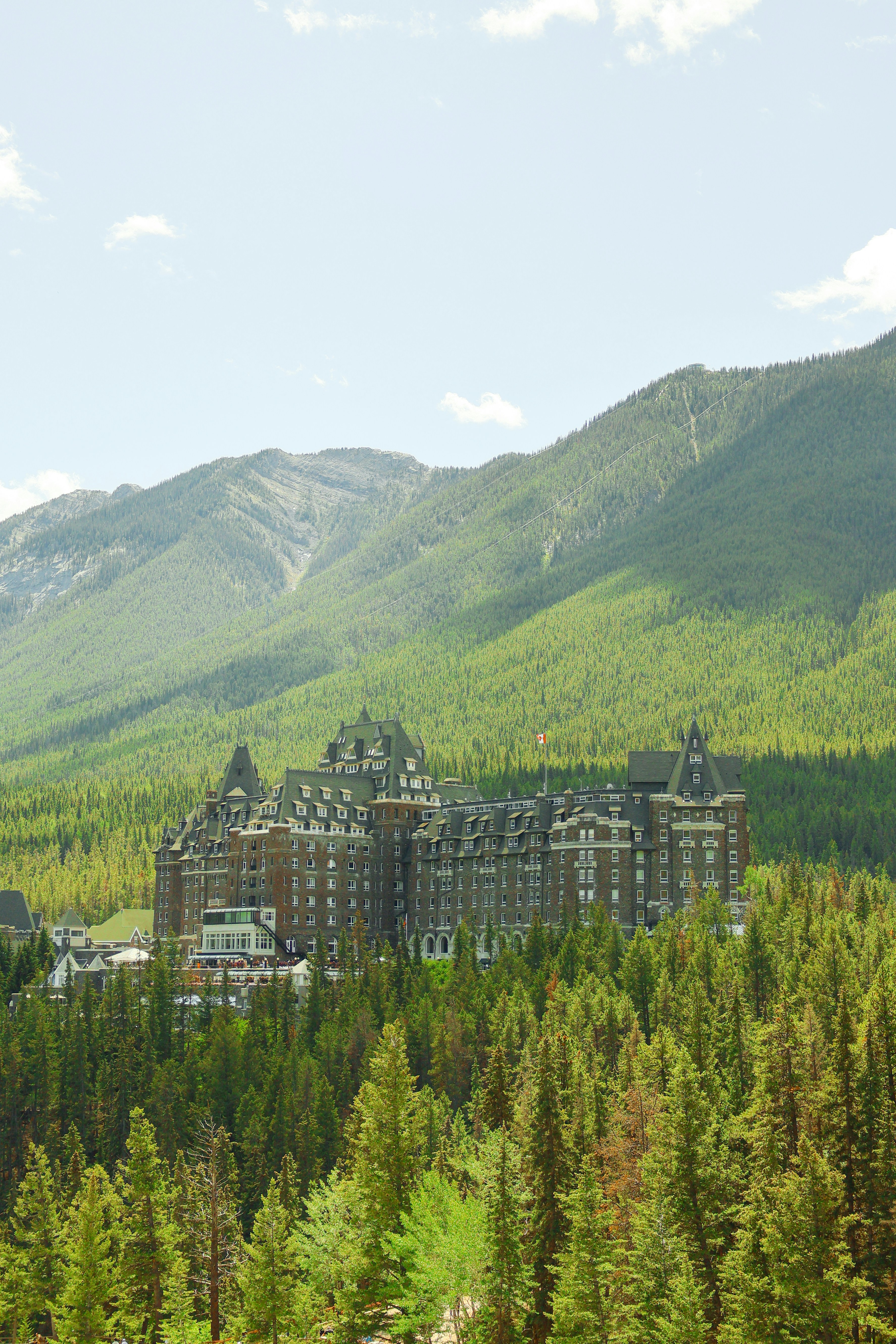 Alpine Castle Hotel Looms Over a Verdant Pine Sea
