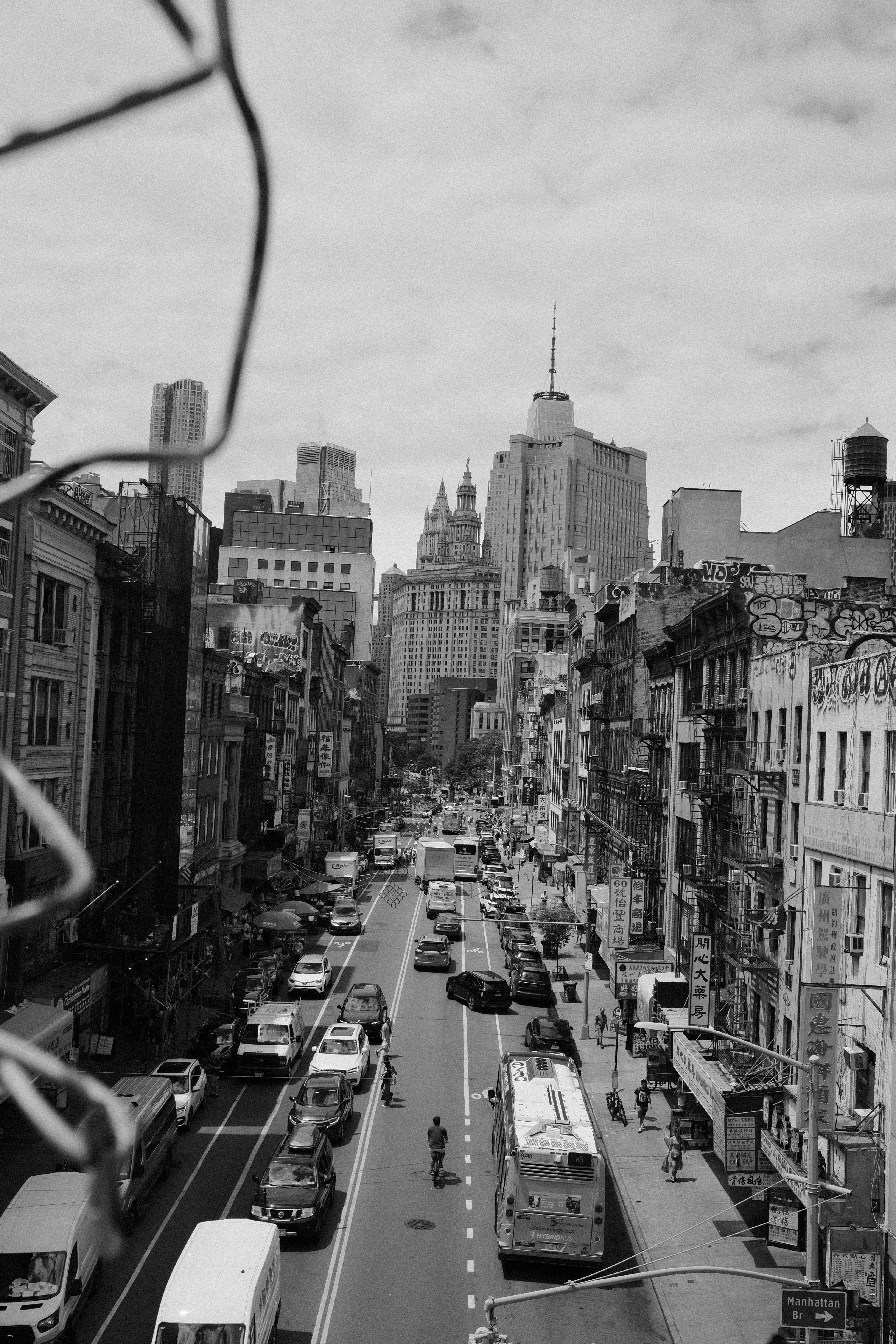 A busy city street is filled with cars.