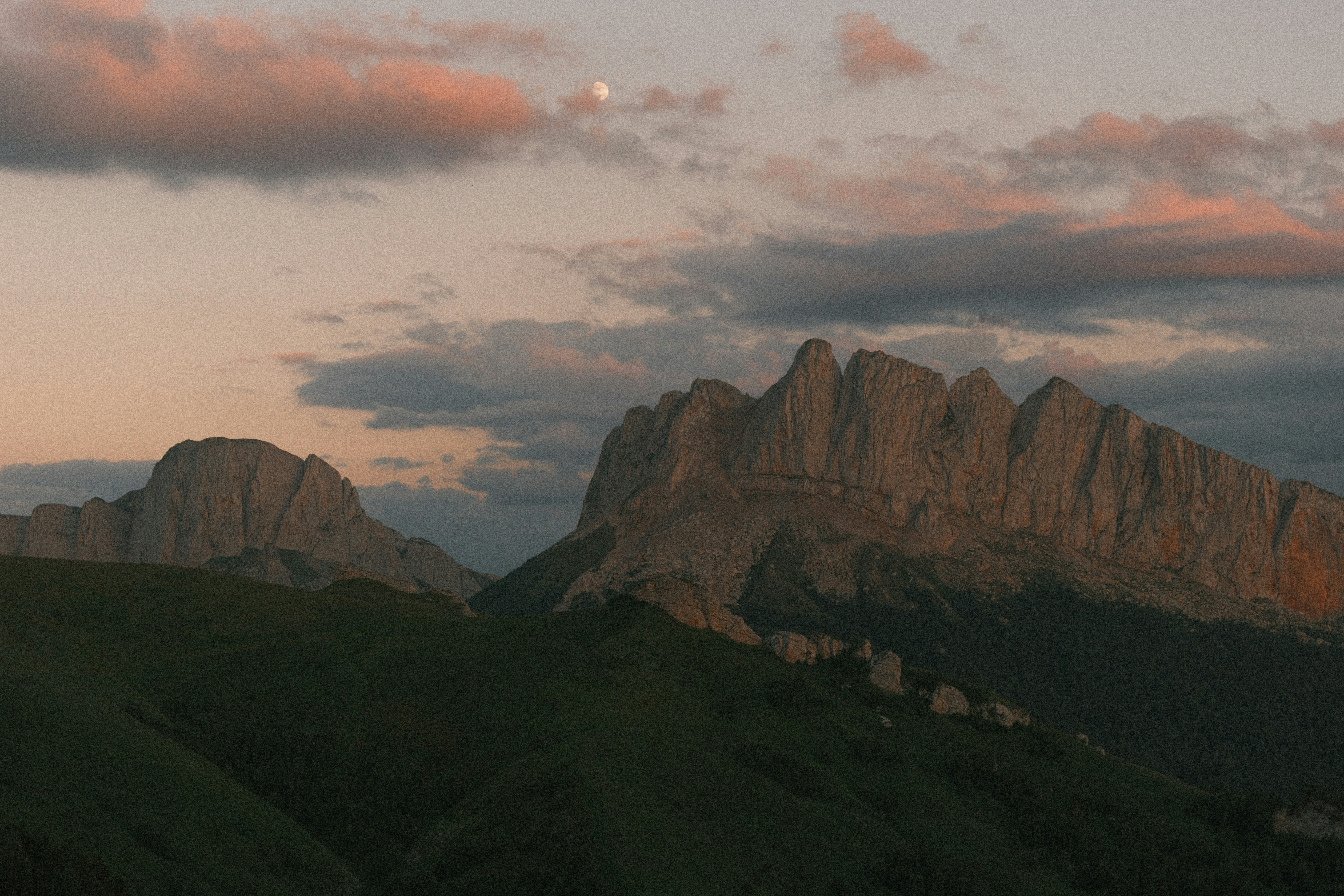 Twilight's Embrace Over Majestic Peaks