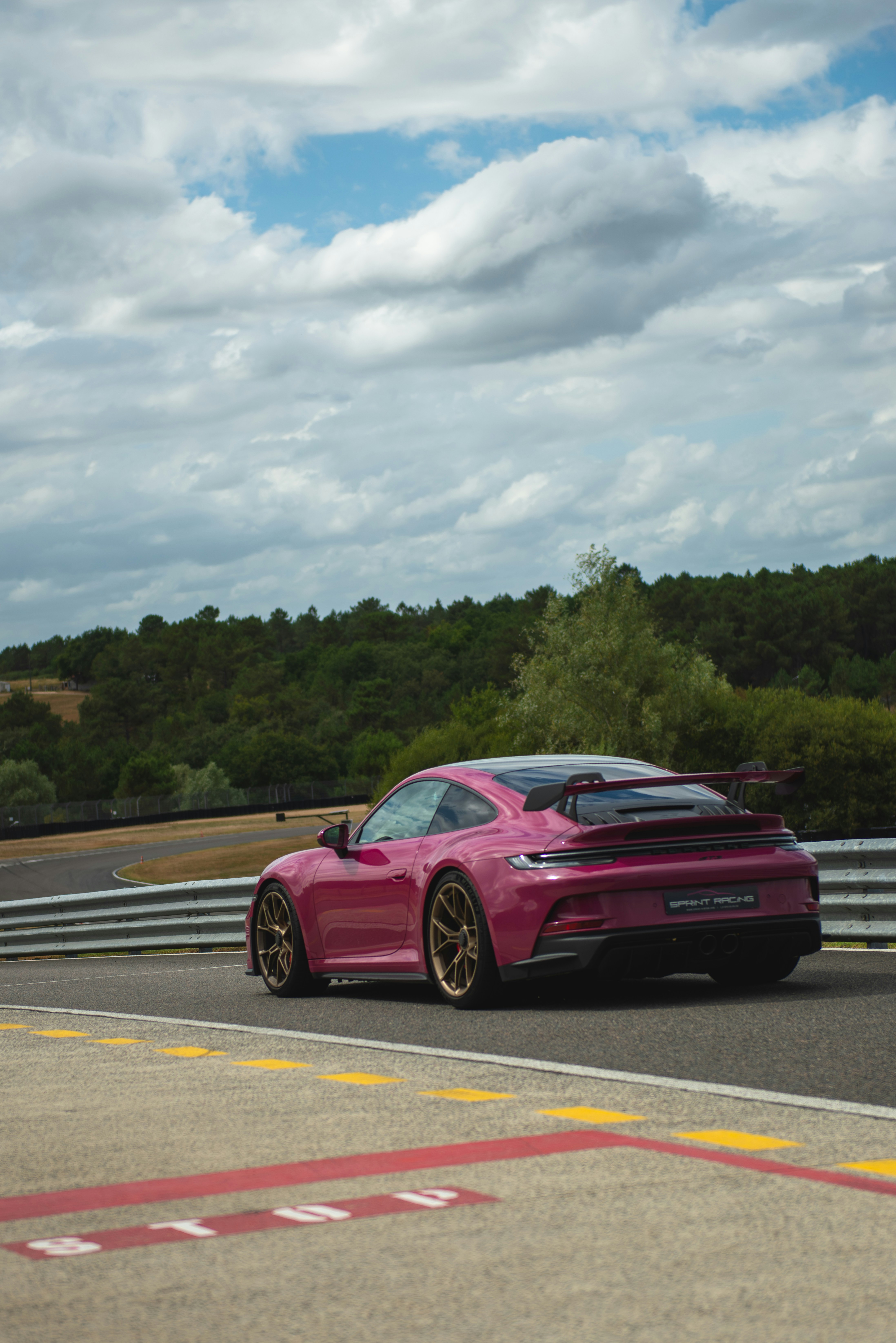 The Bold Racer: A Pink Porsche in Motion