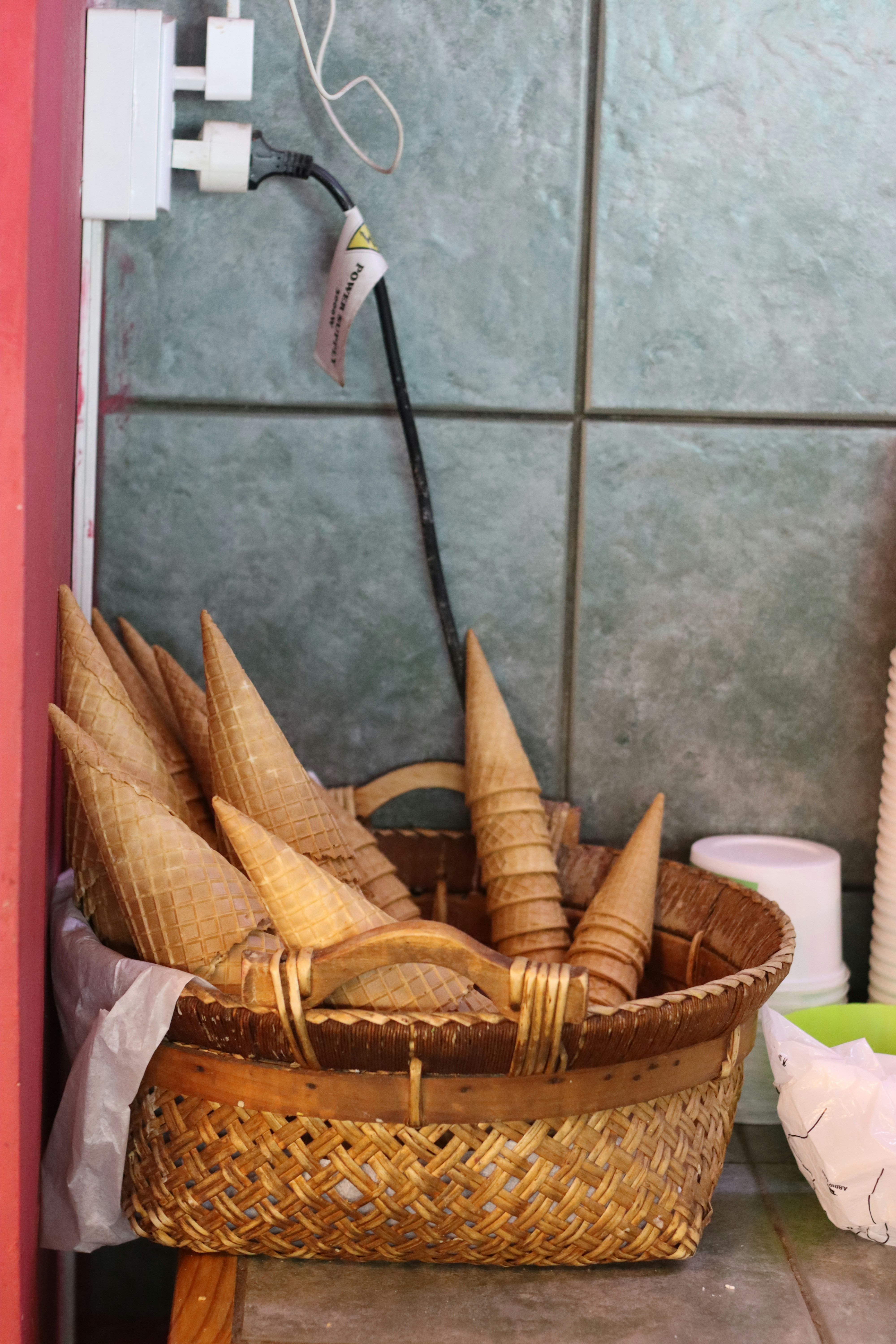The Sweet Anticipation: A Basket of Ice Cream Cones
