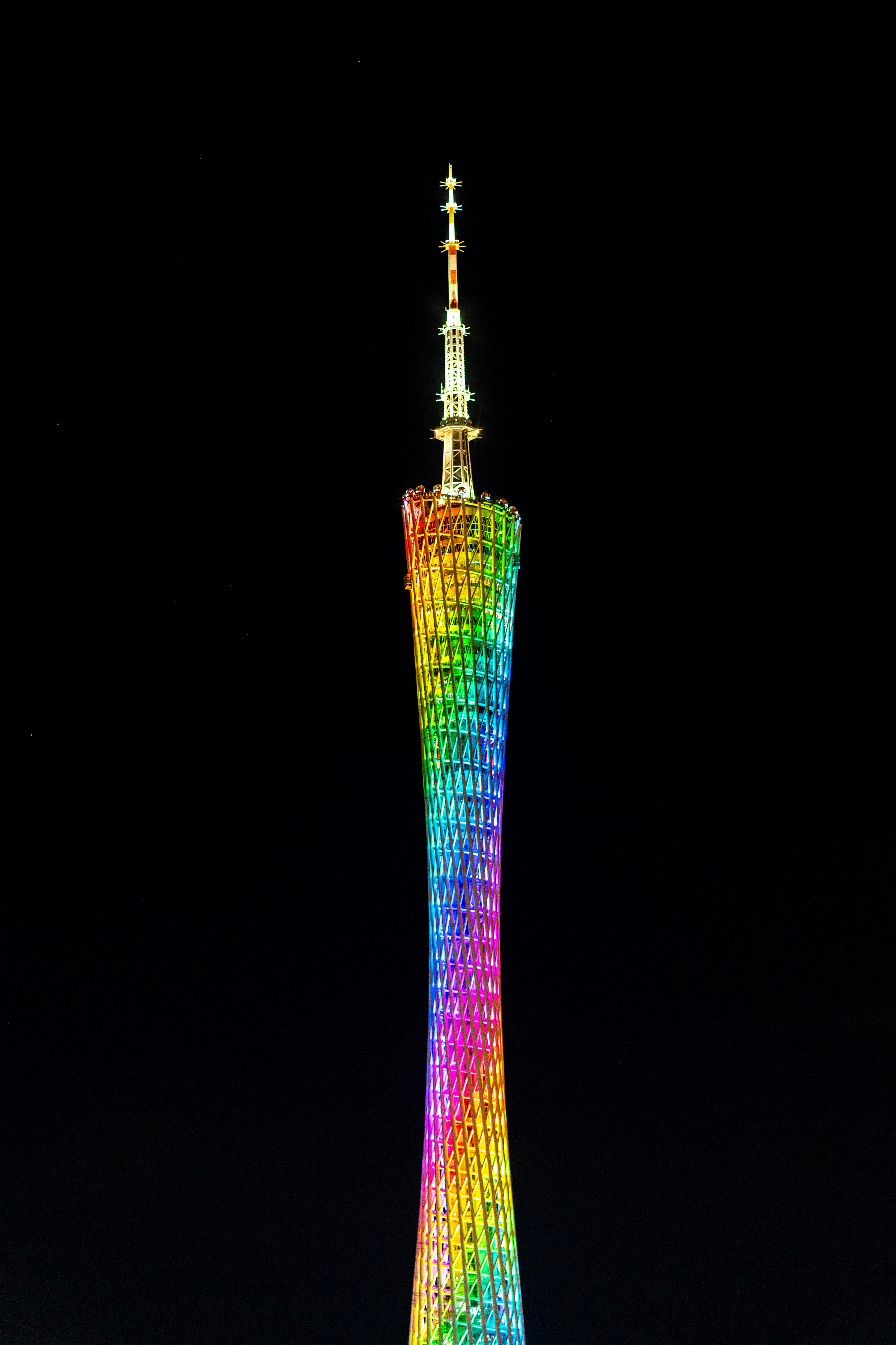 Illuminated Icon: A Prism of Light in the Night Sky