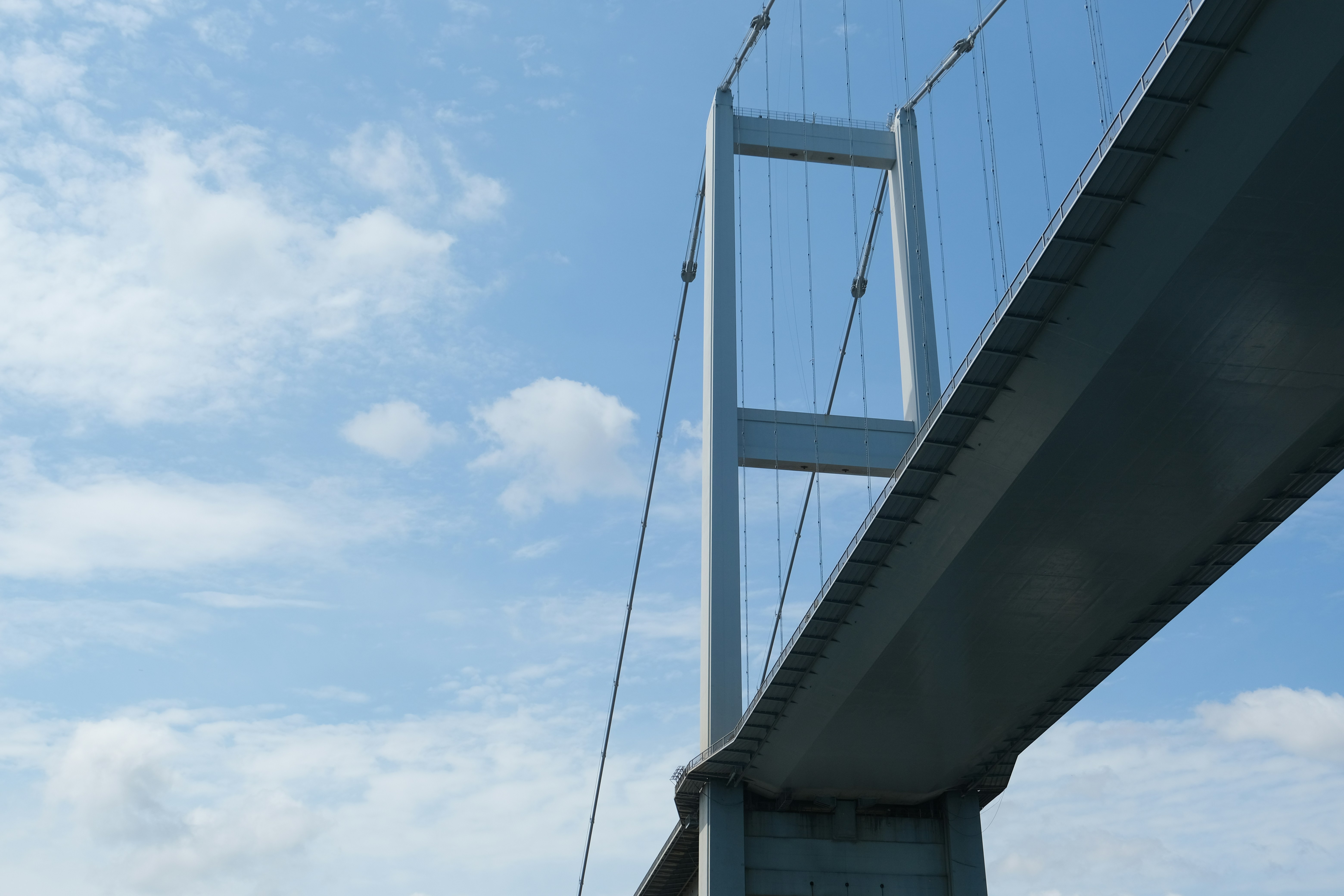 A bridge and blue sky view.