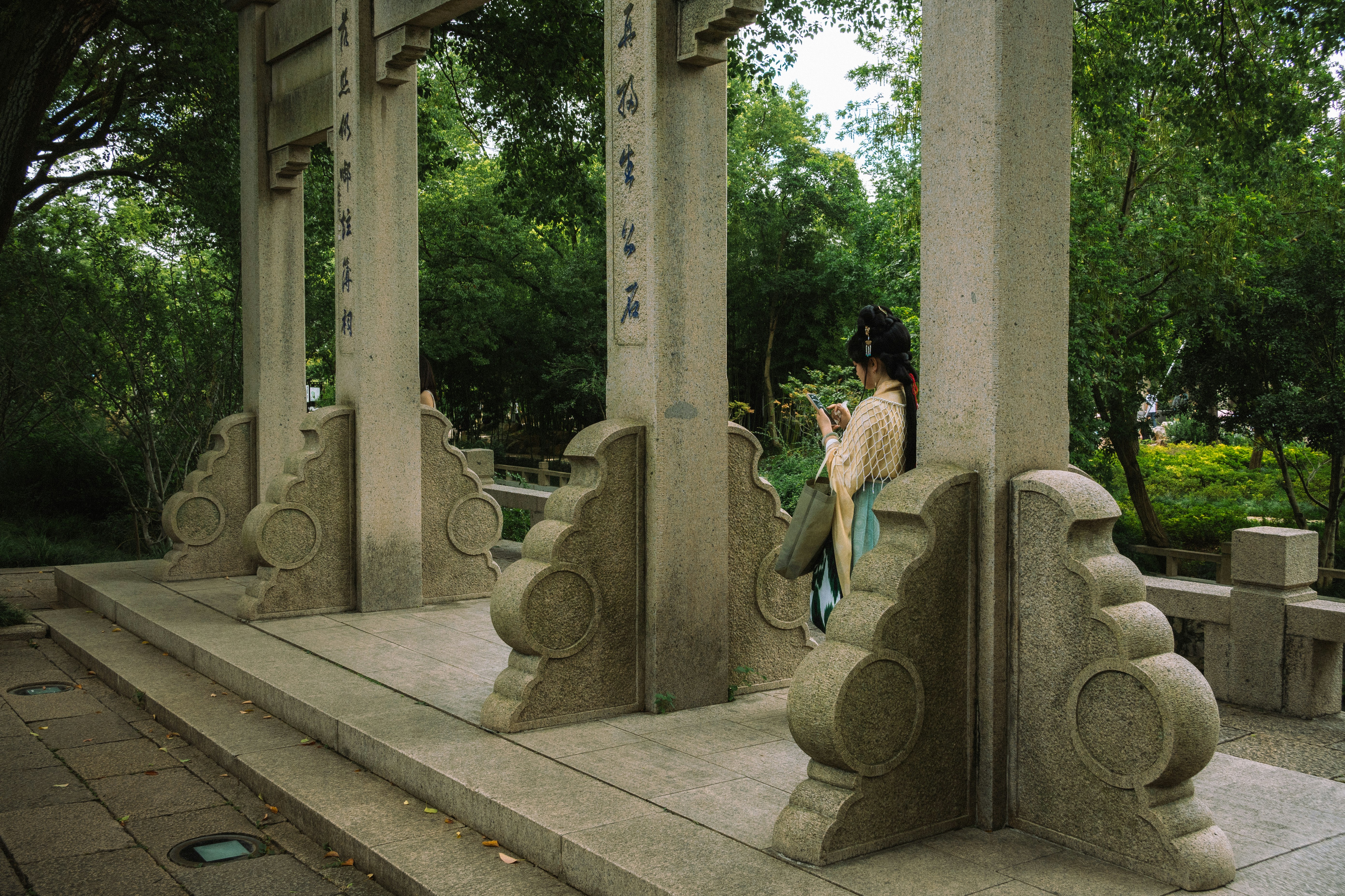 Serenity Amidst Stone Guardians