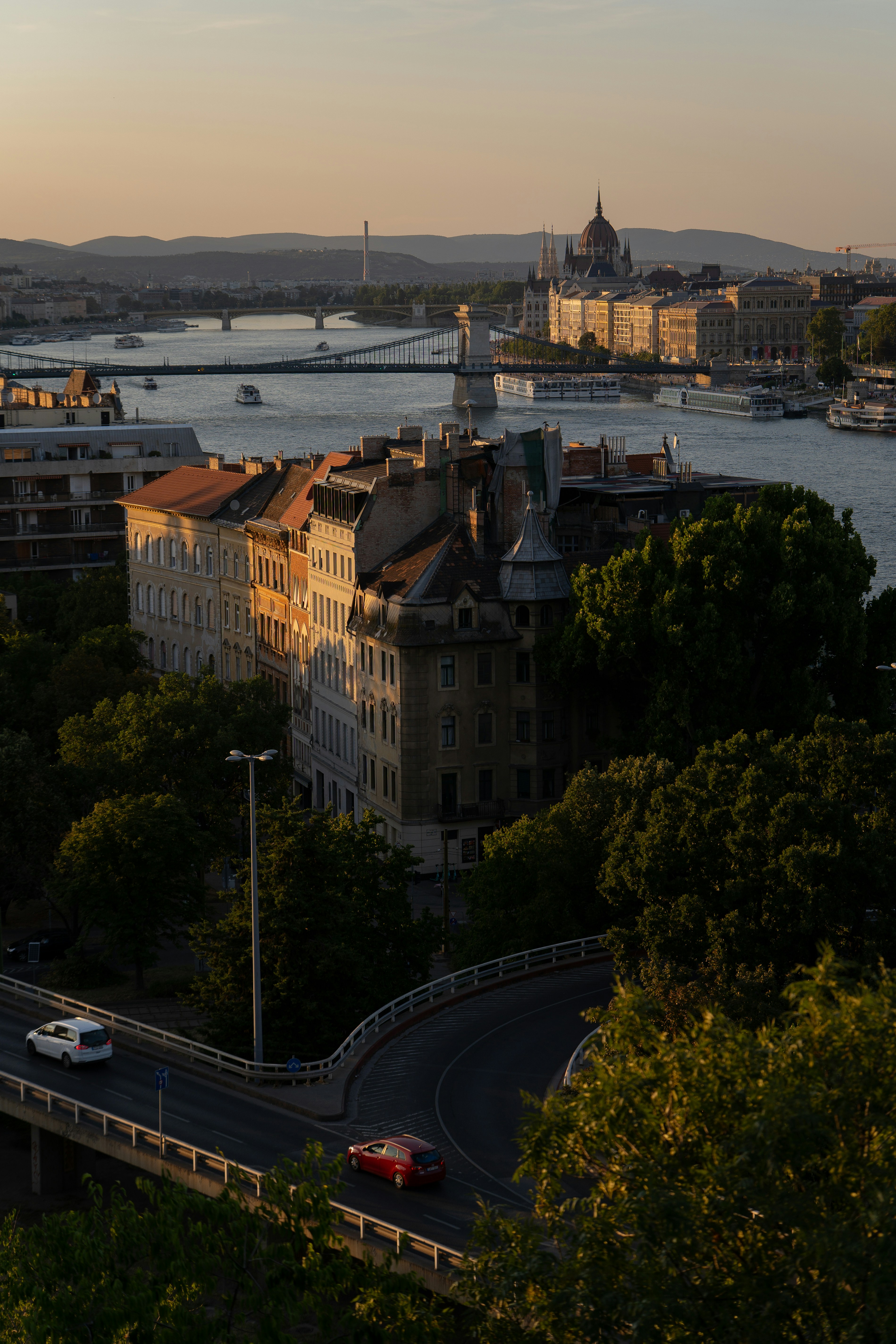 Budapest landscape | A scenic view of budapest at sunset.
