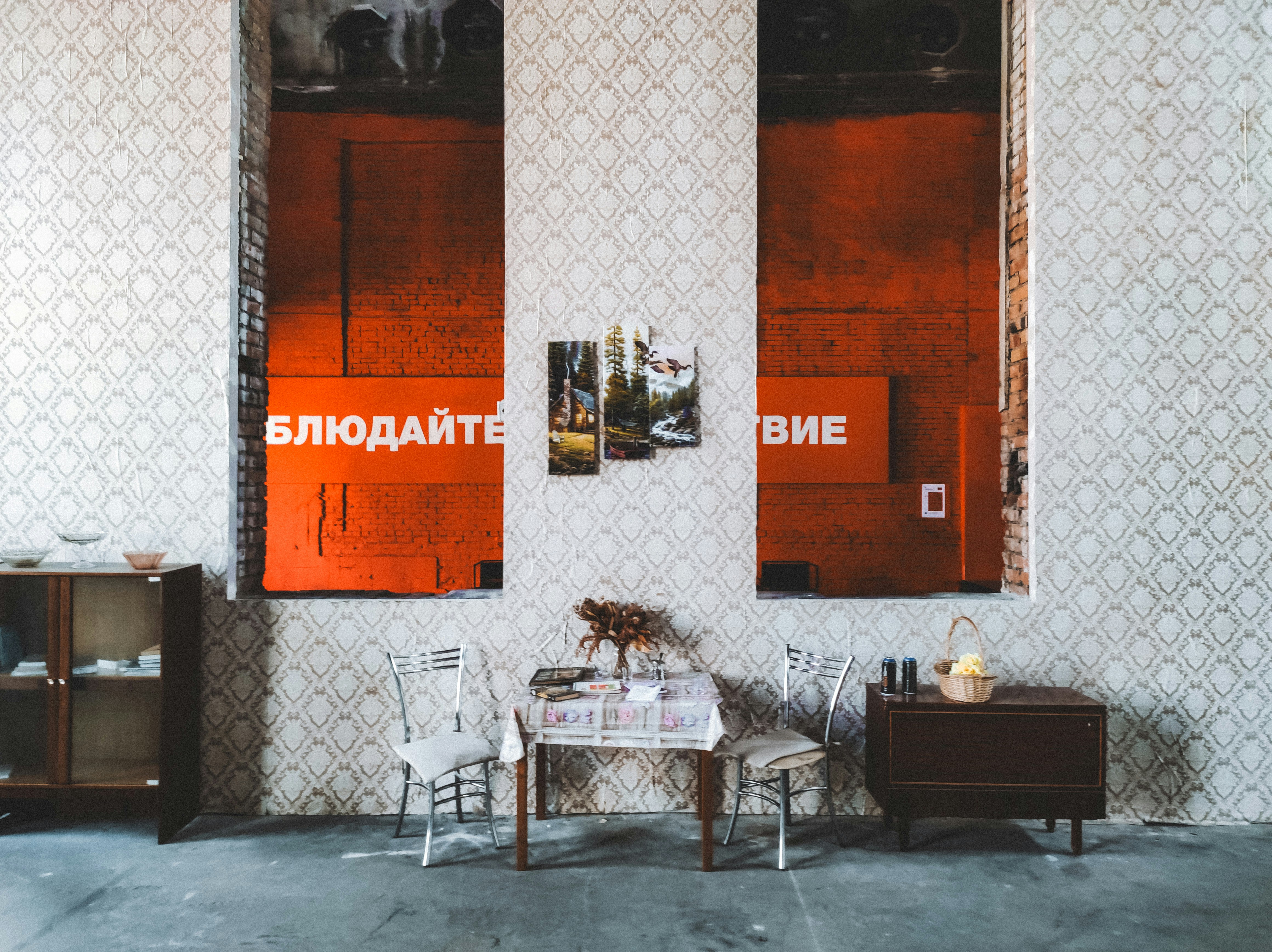 Retro Interior with Soviet Vibes | An interior room with art and furnishings.