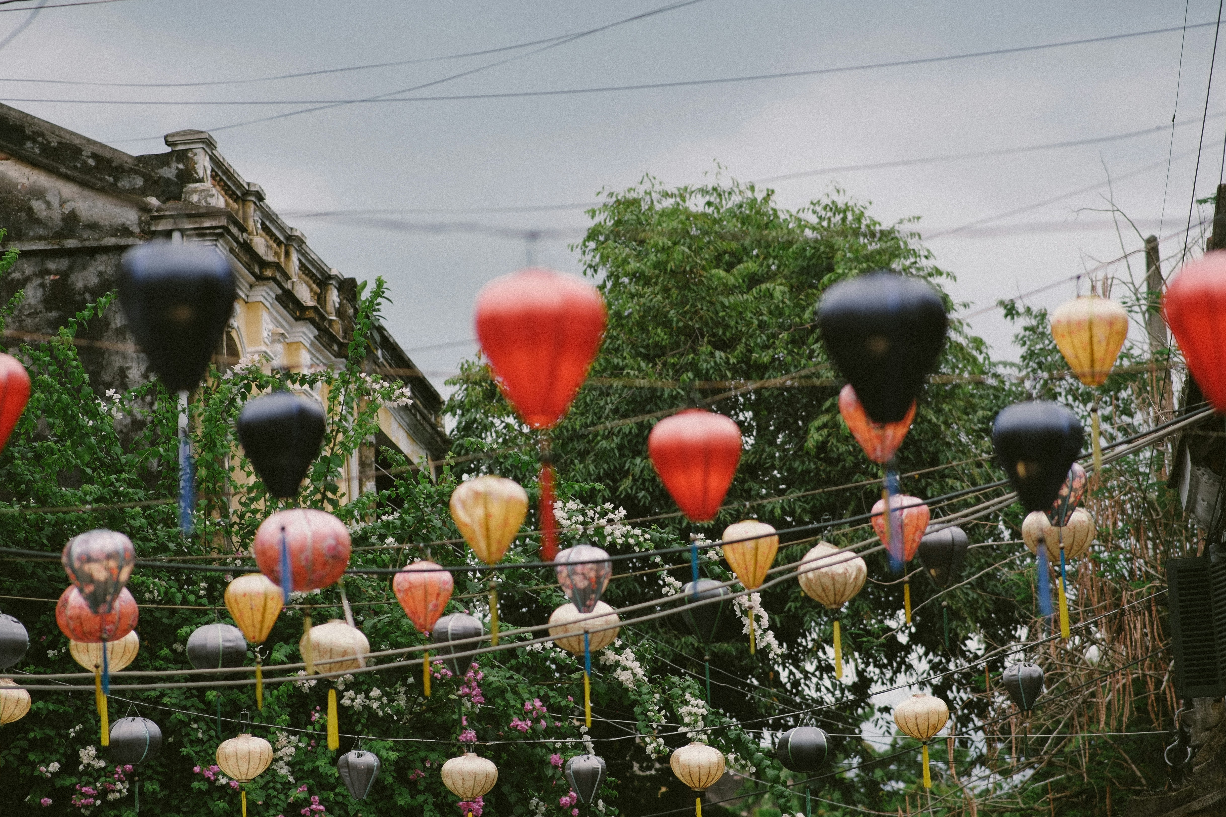 Whispers of Color: Lanterns Adrift in the Sky