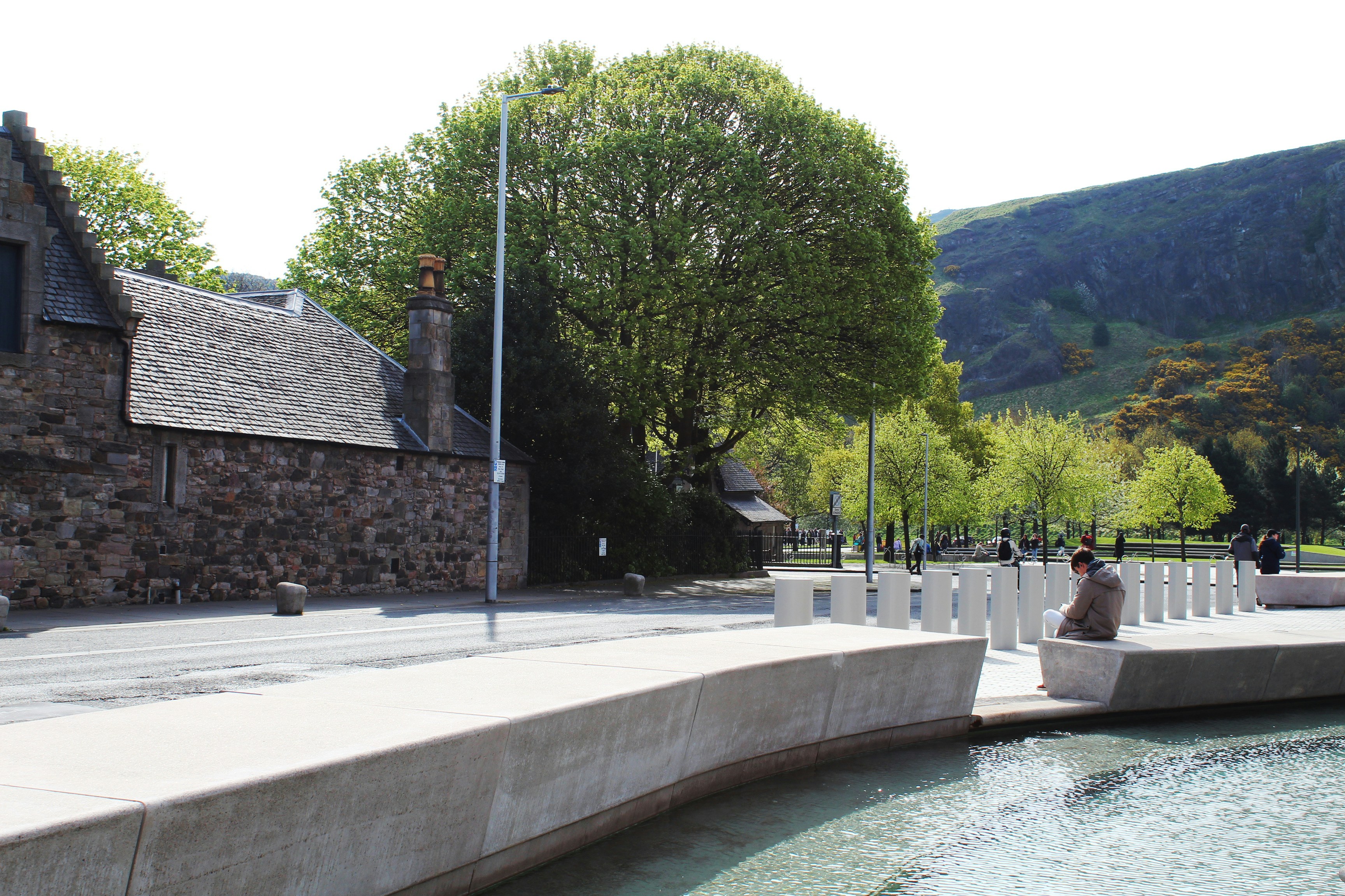 Quiet Riverside Walk by a Stone Terrace