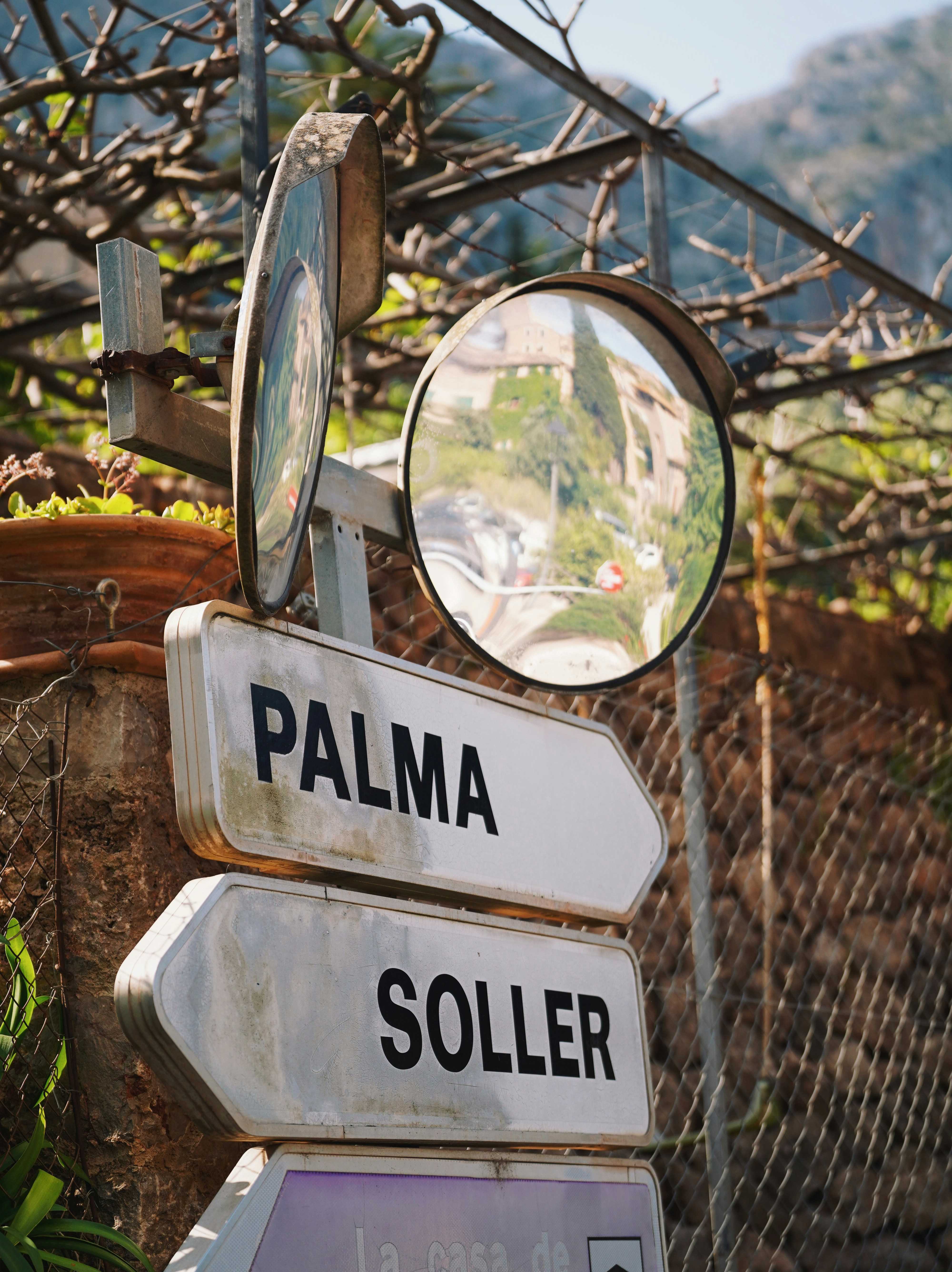 Road signs point toward palma and soller. photo – Free Spain Image on ...