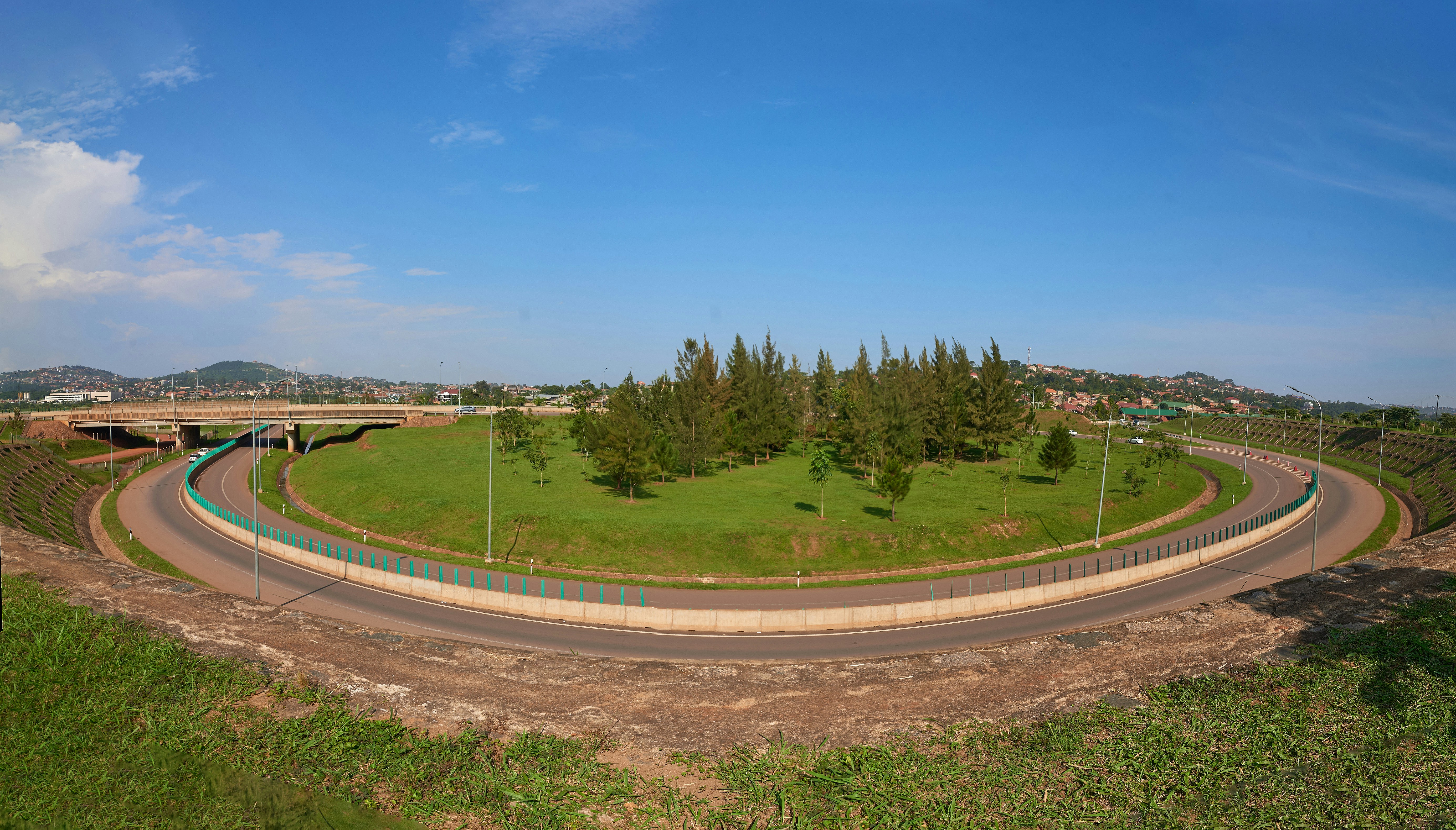 Circular Serenity: A Green Oasis Amidst Urban Flow