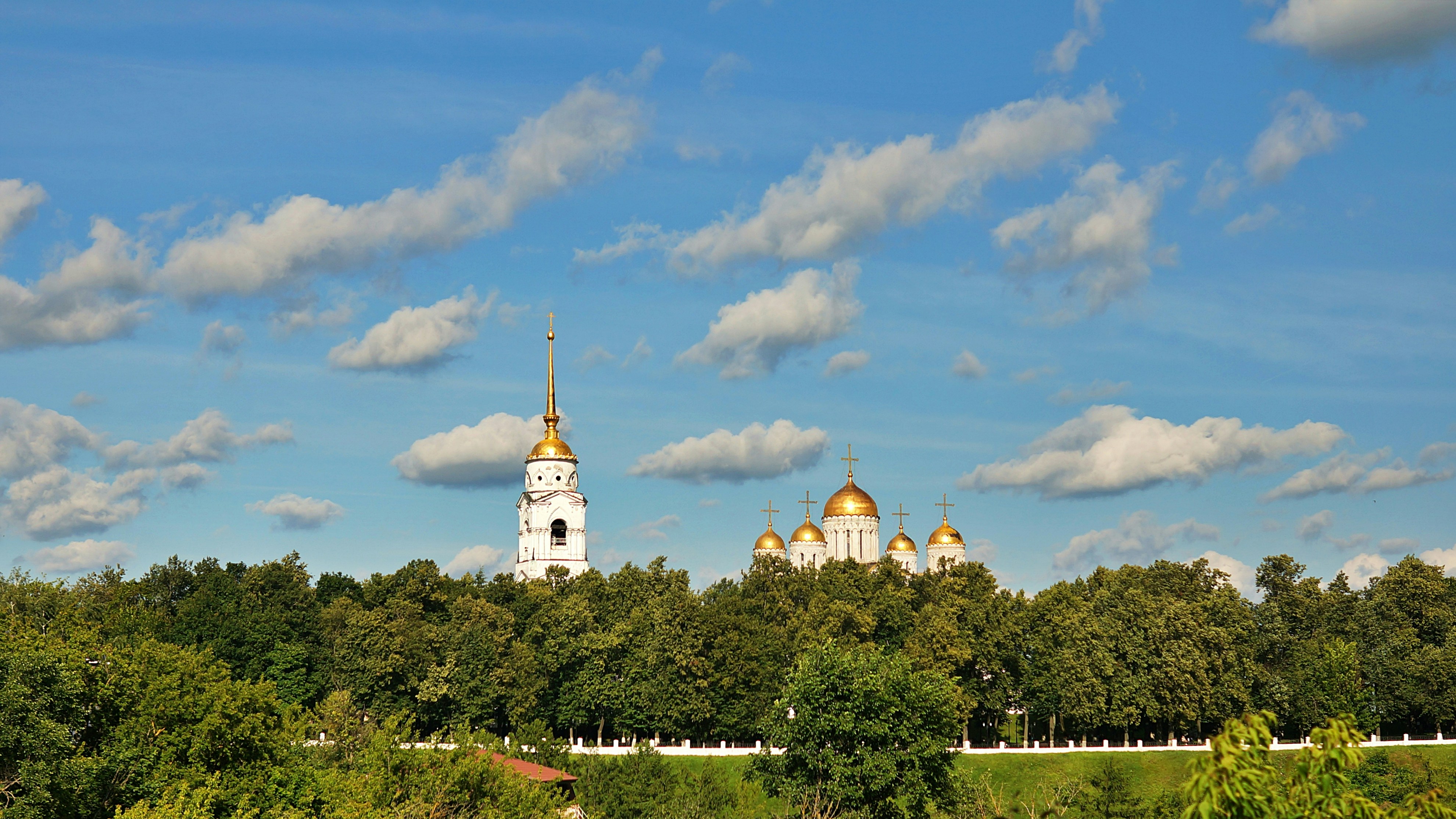 Golden Spires Against a Blue Canvas